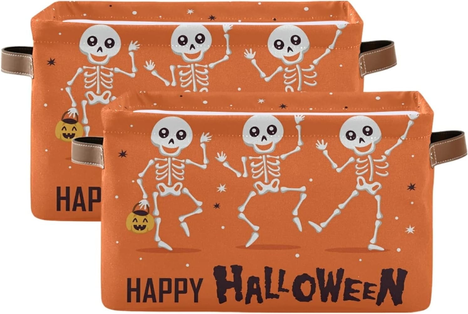 Coolnut Funny Halloween Skeleton Foldable Storage Basket for Shelves ...