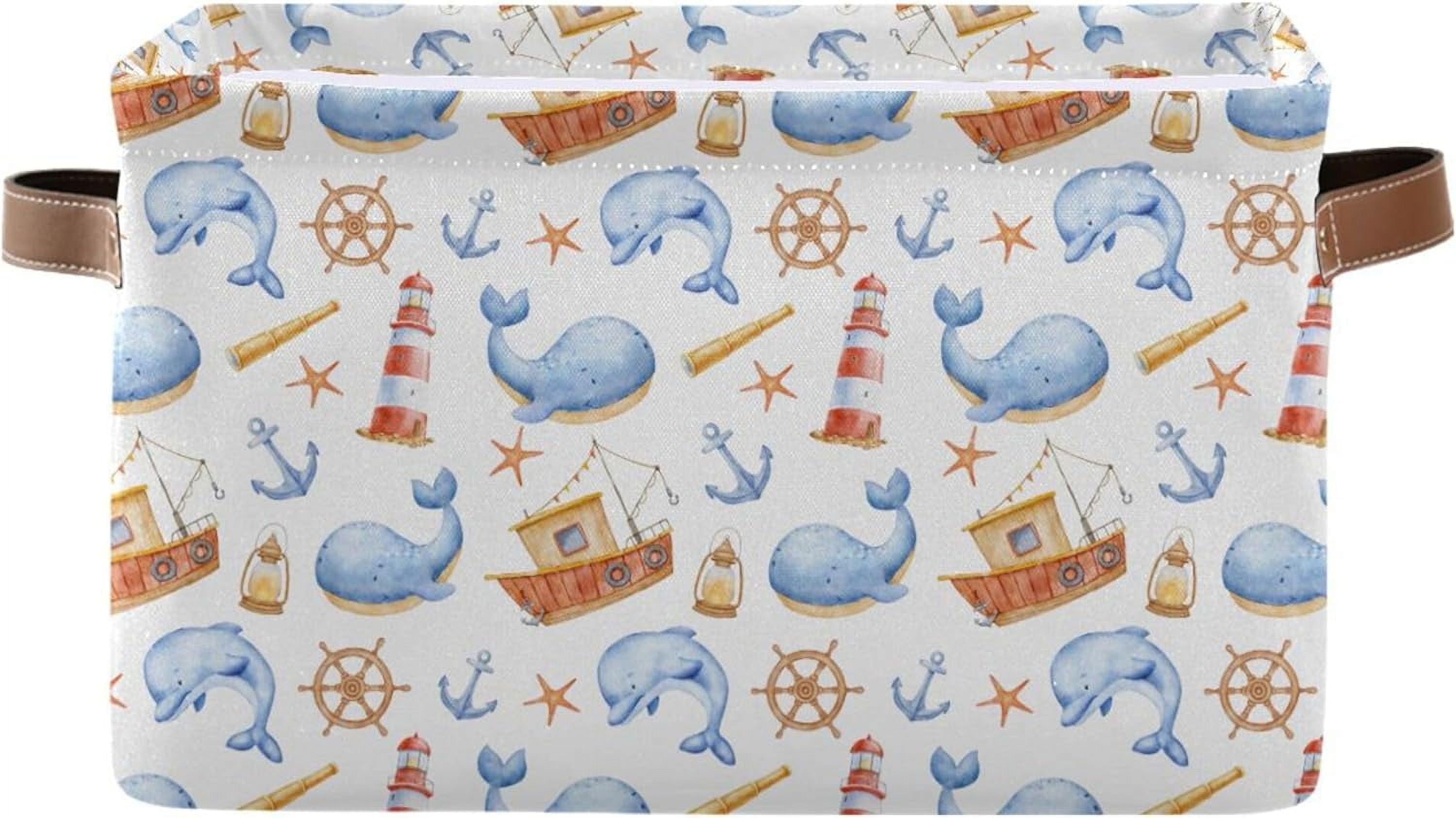 Coolnut Funny Nautical Pattern Storage Basket Foldable Storage Bin 2 ...