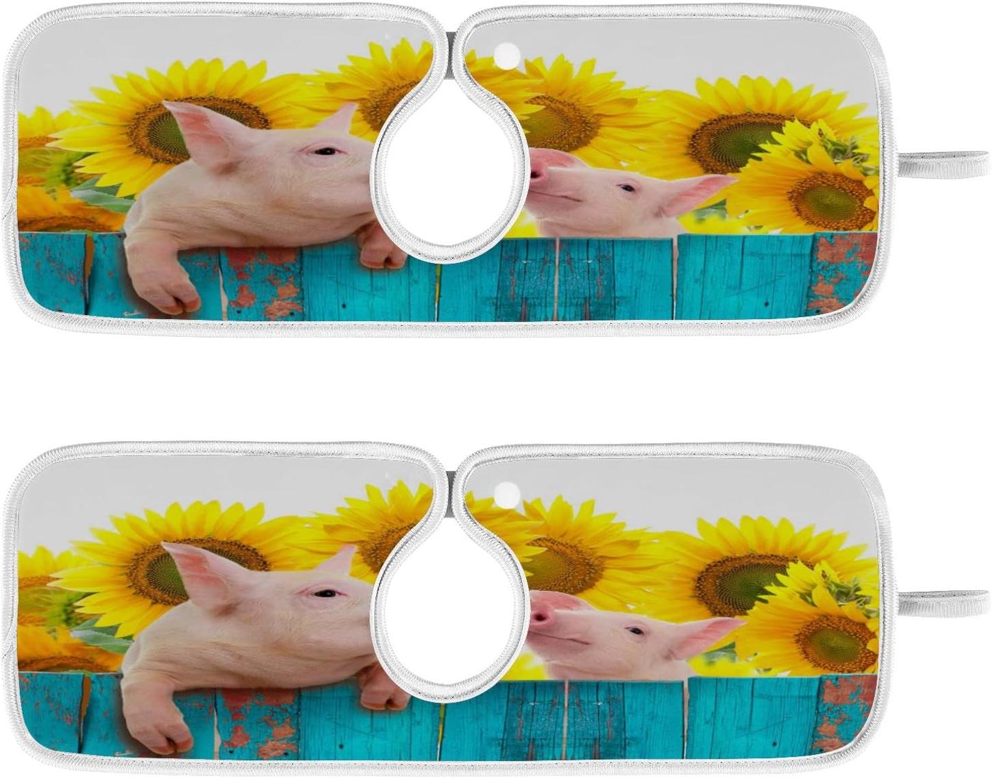 Coolnut Funny Pig Sunflower Sink Splash Guard for Faucet 2 Packs Faucet ...