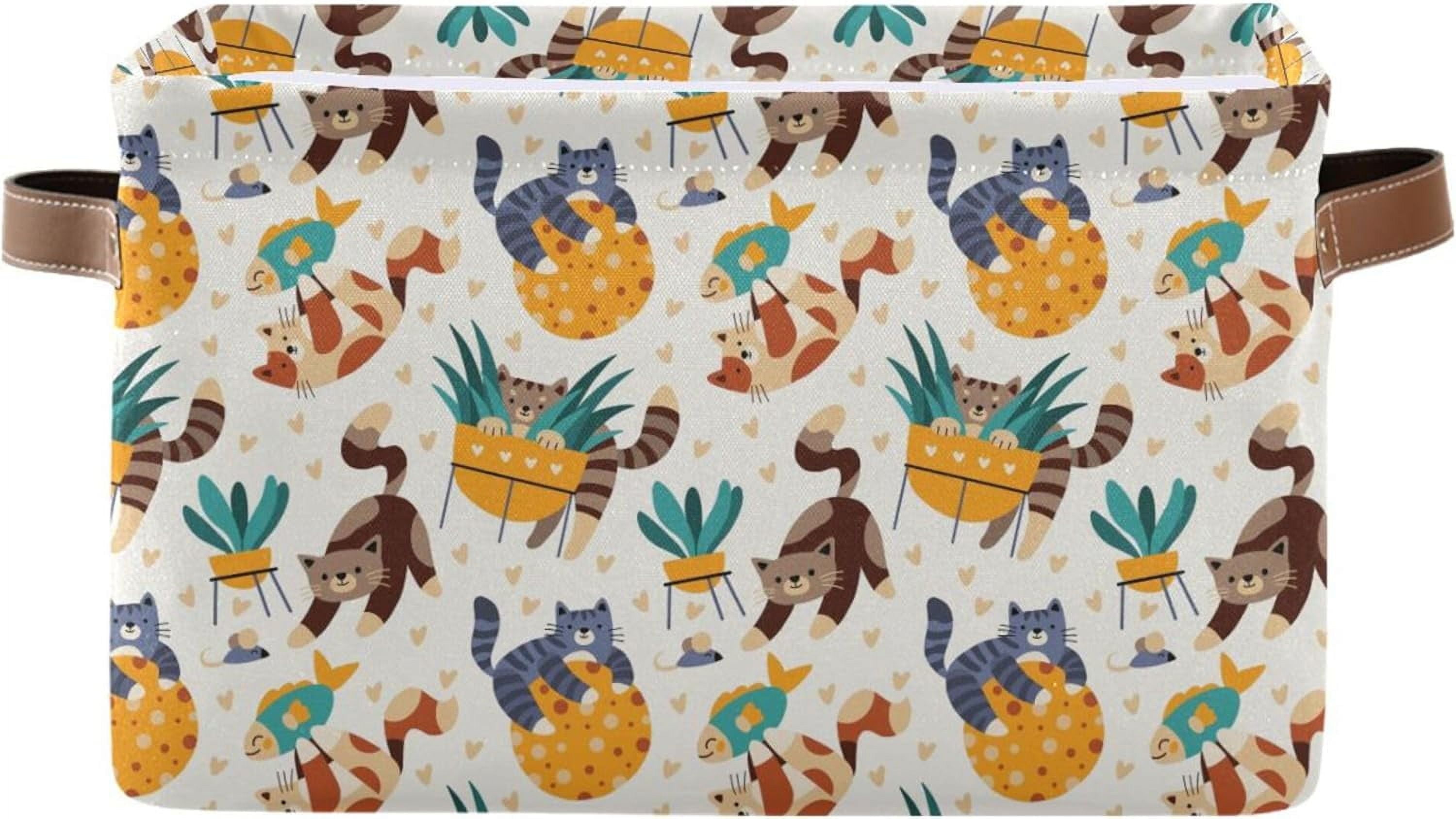 Coolnut Funny Playful Cats Storage Basket Foldable Storage Bin 2 Pack ...