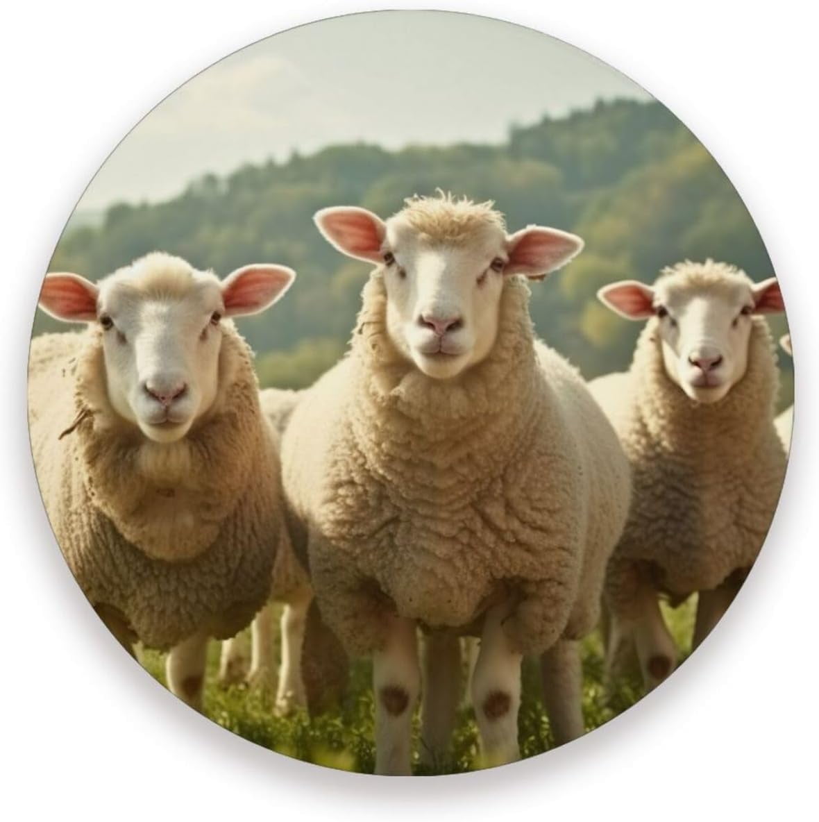 Coolnut Funny Sheep Pattern Coasters for Drinks Set of 4, Absorbent ...
