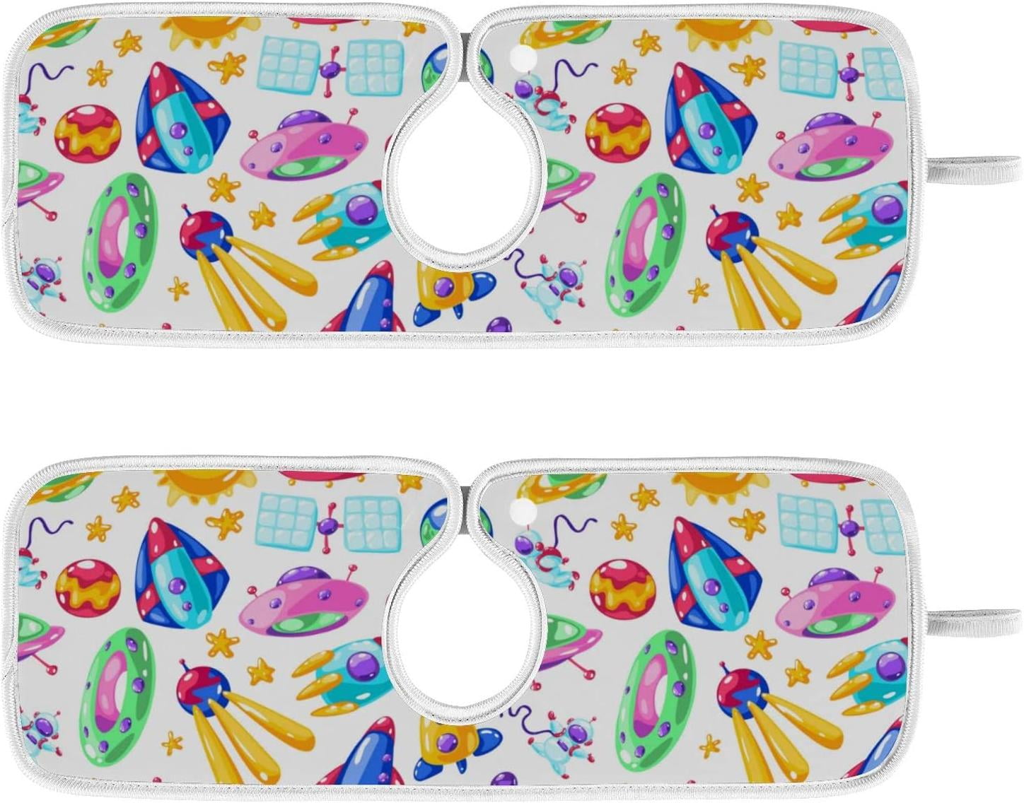 Coolnut Funny Spaceships Ufo Rocket 2PCS Faucet Absorbent Mat Kitchen ...