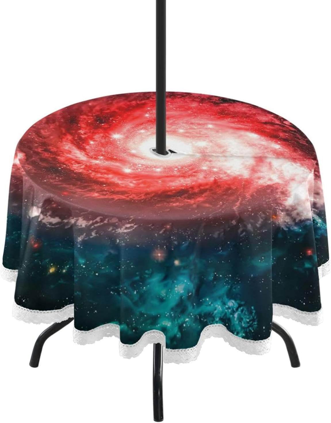 Coolnut Galaxy Magic 3D Round Tablecloth 60" Outdoor Table Covers with ...