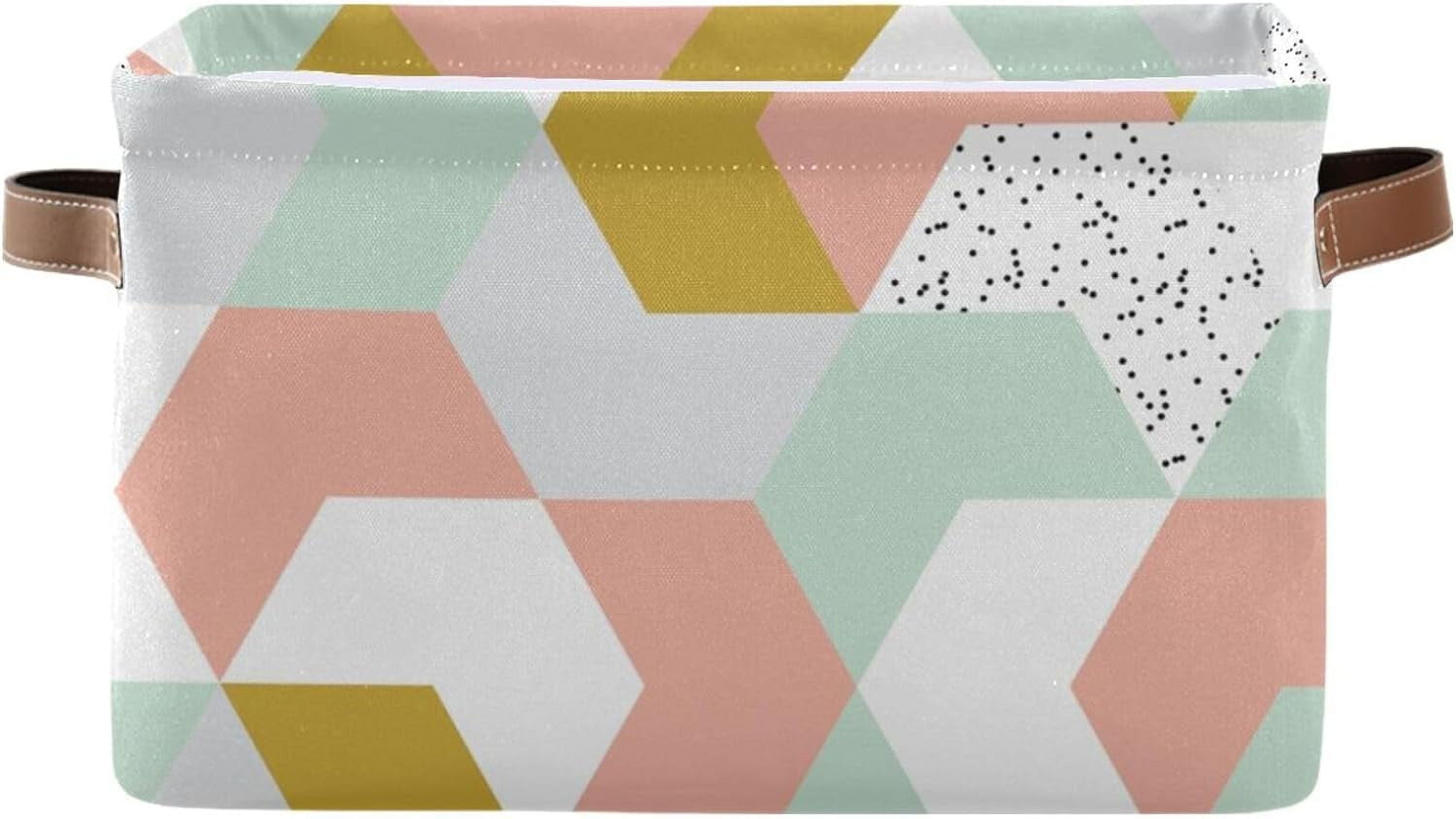 Coolnut Geometric Colorful Storage Bins Foldable Canvas Fabric Storage ...