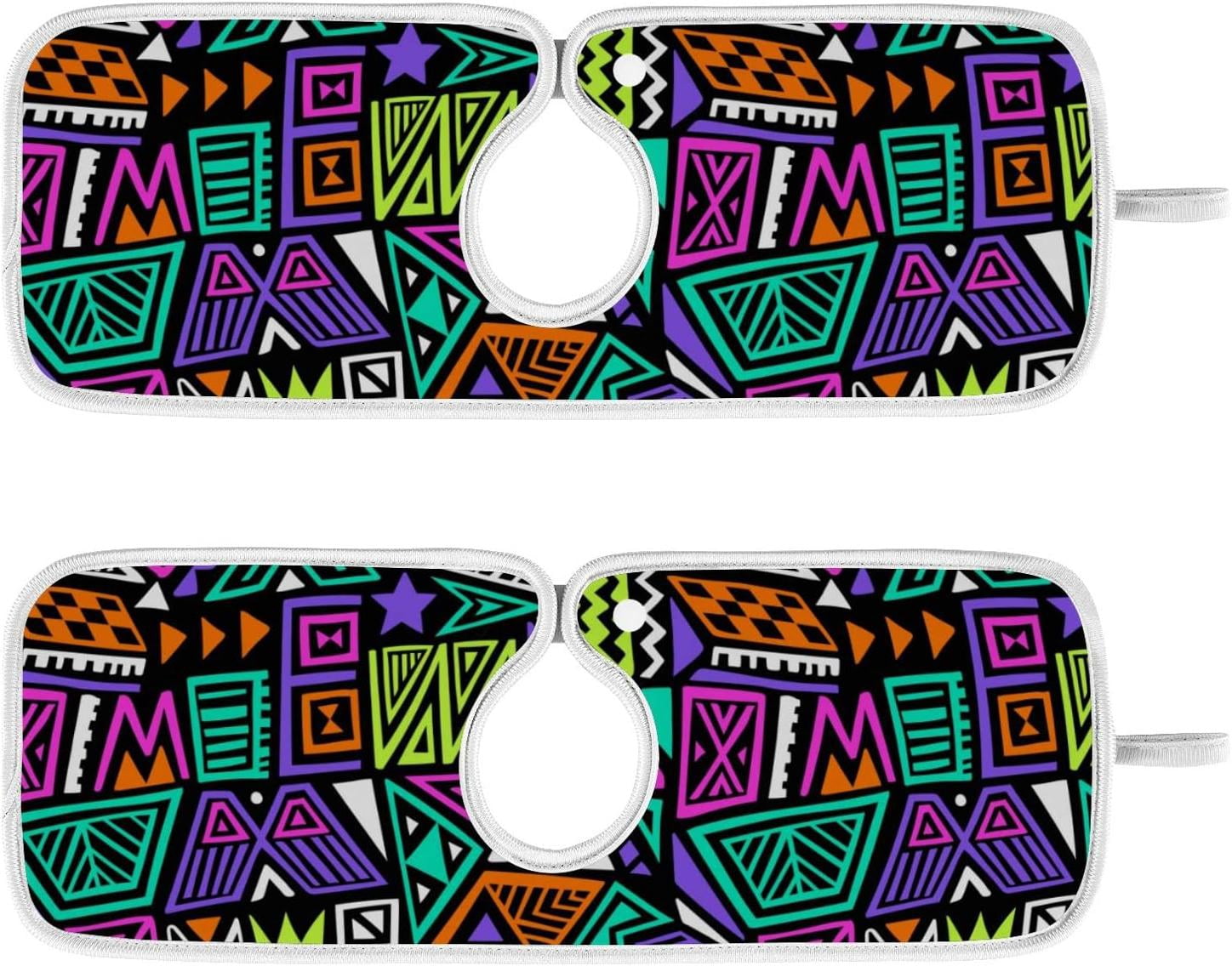 Coolnut Geometry Colorful Sink Splash Guard for Faucet 2 Packs Faucet ...
