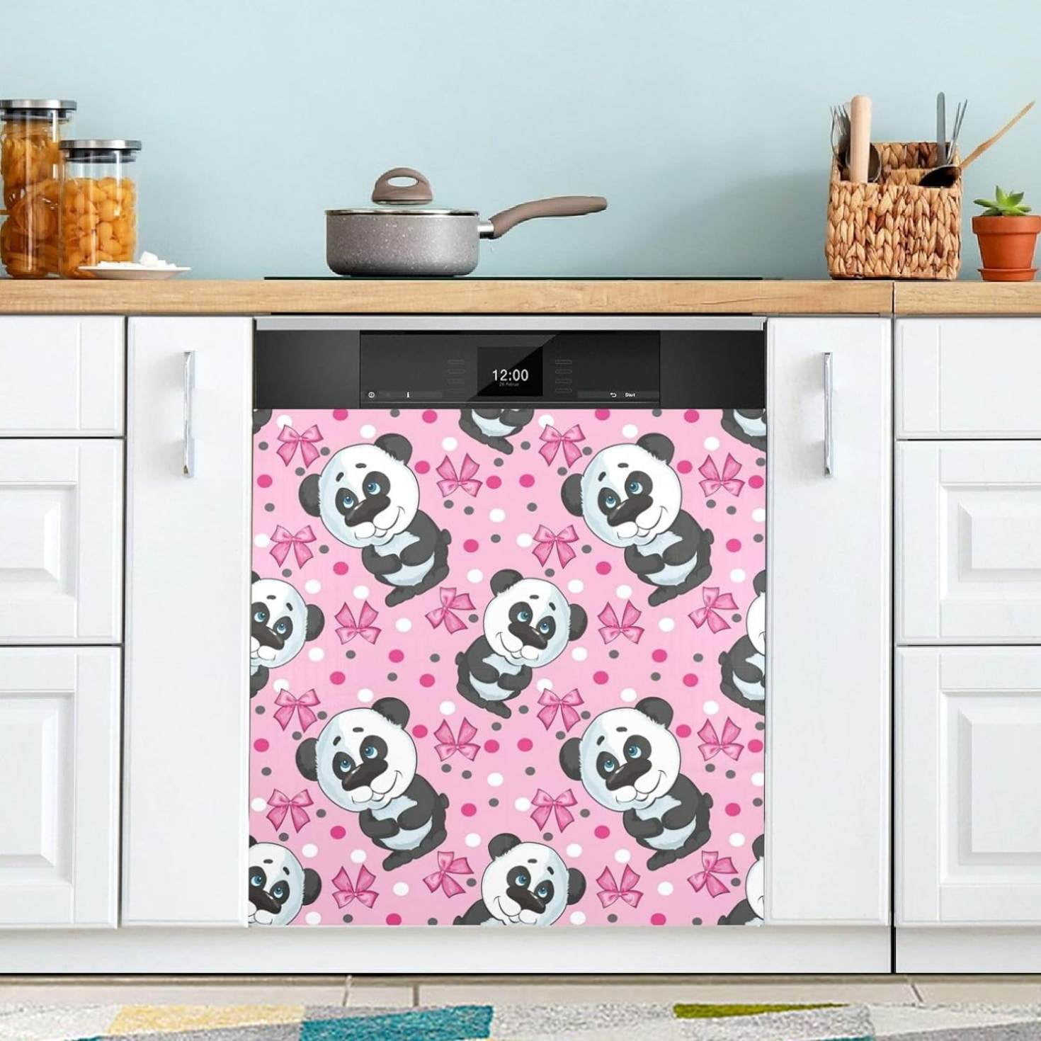 Coolnut Girls Panda Pattern Dishwasher Magnet Cover for The Front Door ...