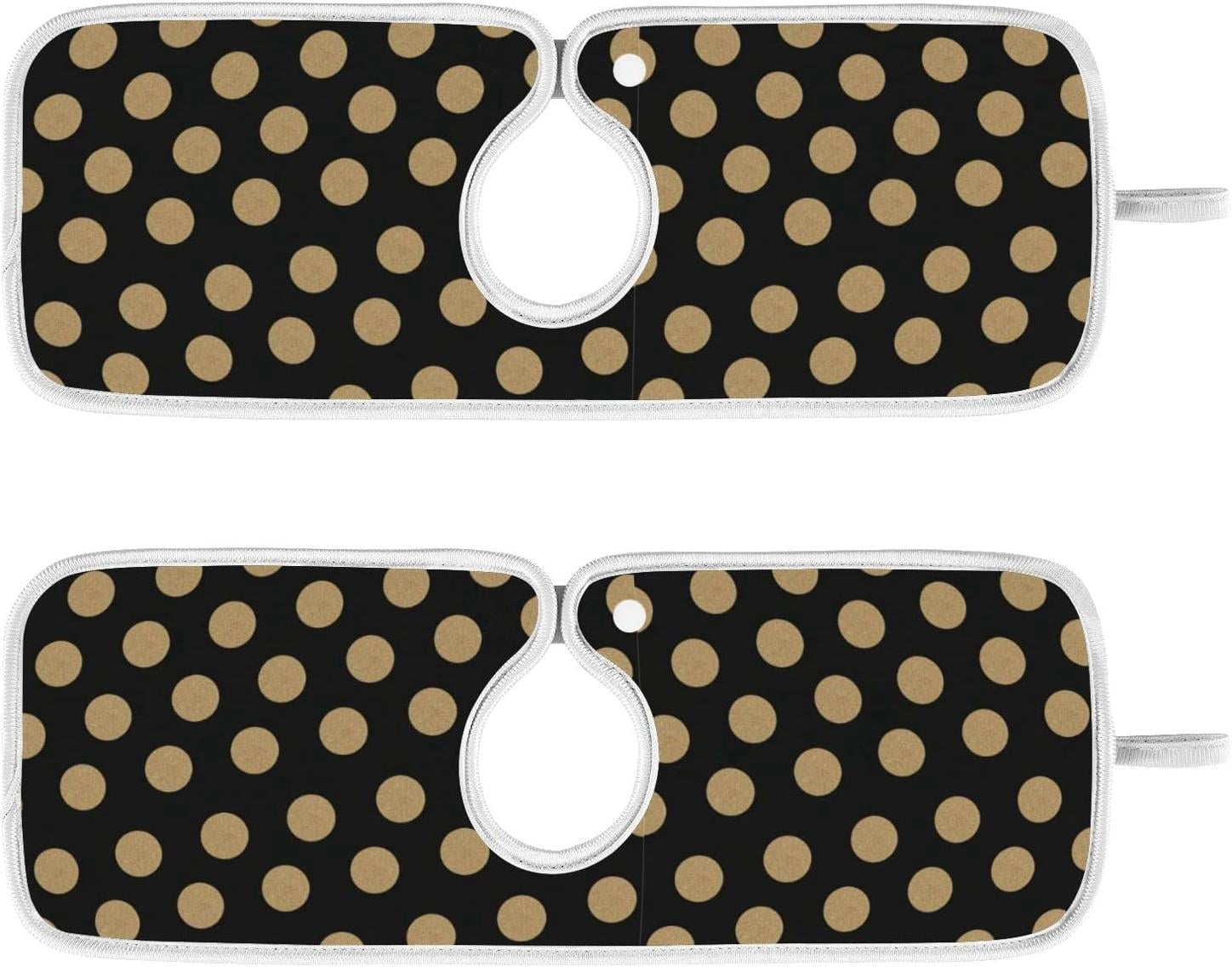 Coolnut Gold and Black Polka Dot Glitter 2PCS Faucet Absorbent Mat ...