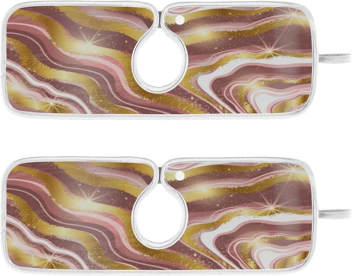 Coolnut Gold Pink Marble Sink Splash Guard for Faucet 2 Packs Faucet ...