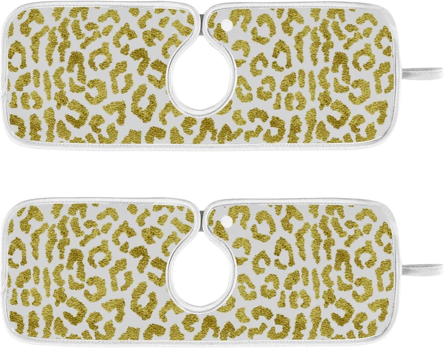 Coolnut Gold Spots Leopard Sink Splash Guard for Faucet 2 Packs Faucet ...