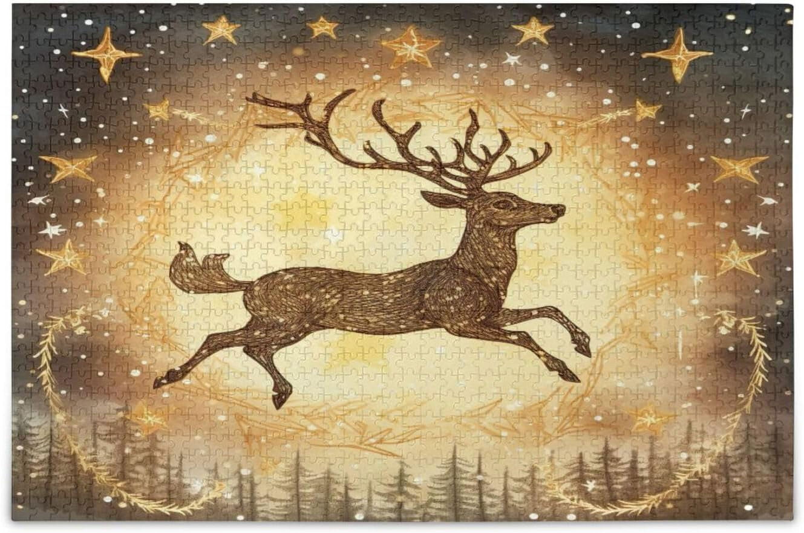 Coolnut Golden Deer 1000 Piece Large Jigsaw Puzzle for Adults - Game ...