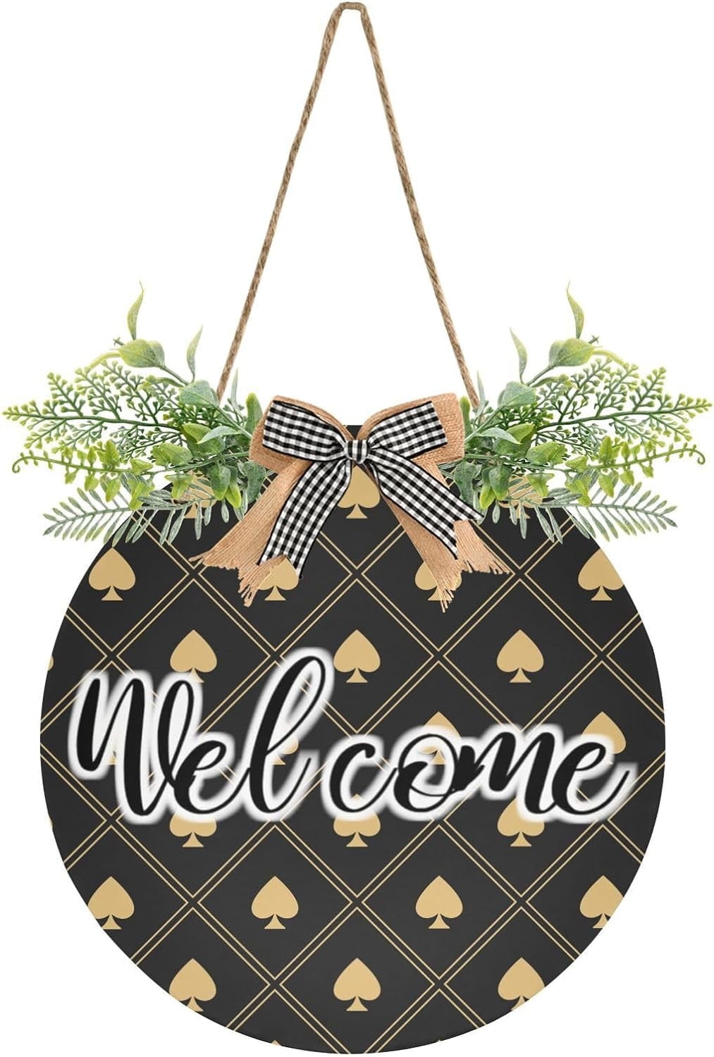 Coolnut Golden Spades Front Door Round, Hanging Welcome Sign, Front ...