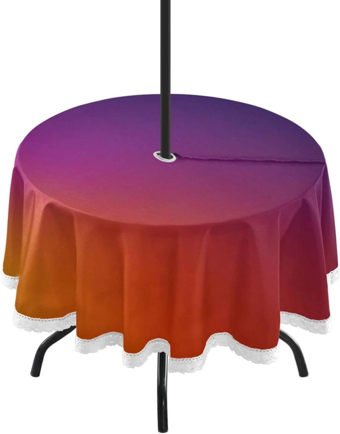 Coolnut Gradient Colors 60" Round Tablecloth with Zipper Umbrella Hole ...