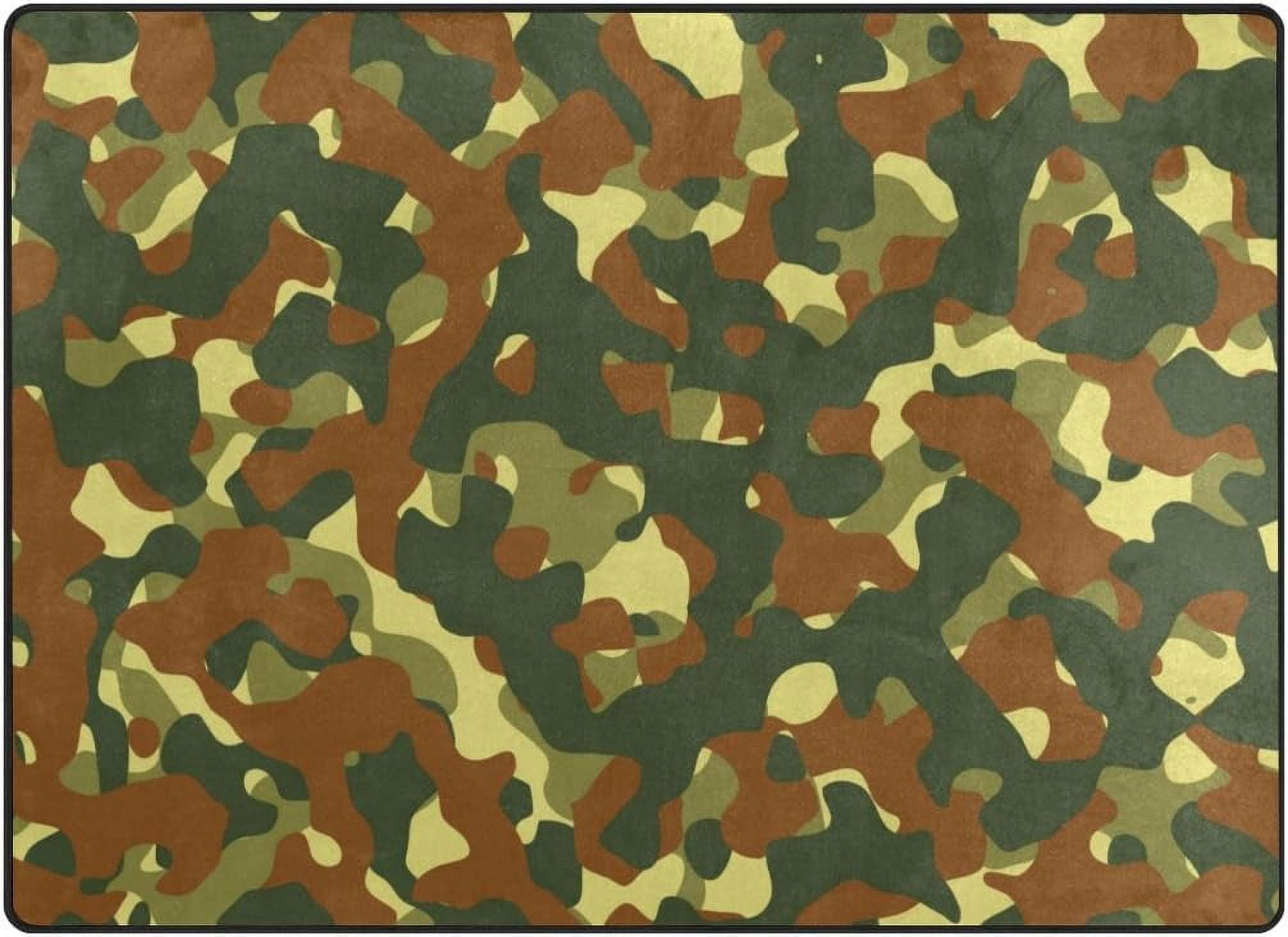 Coolnut Graphic Camouflage 80 x 58 inches Lightweight Soft Area Rug Mat ...