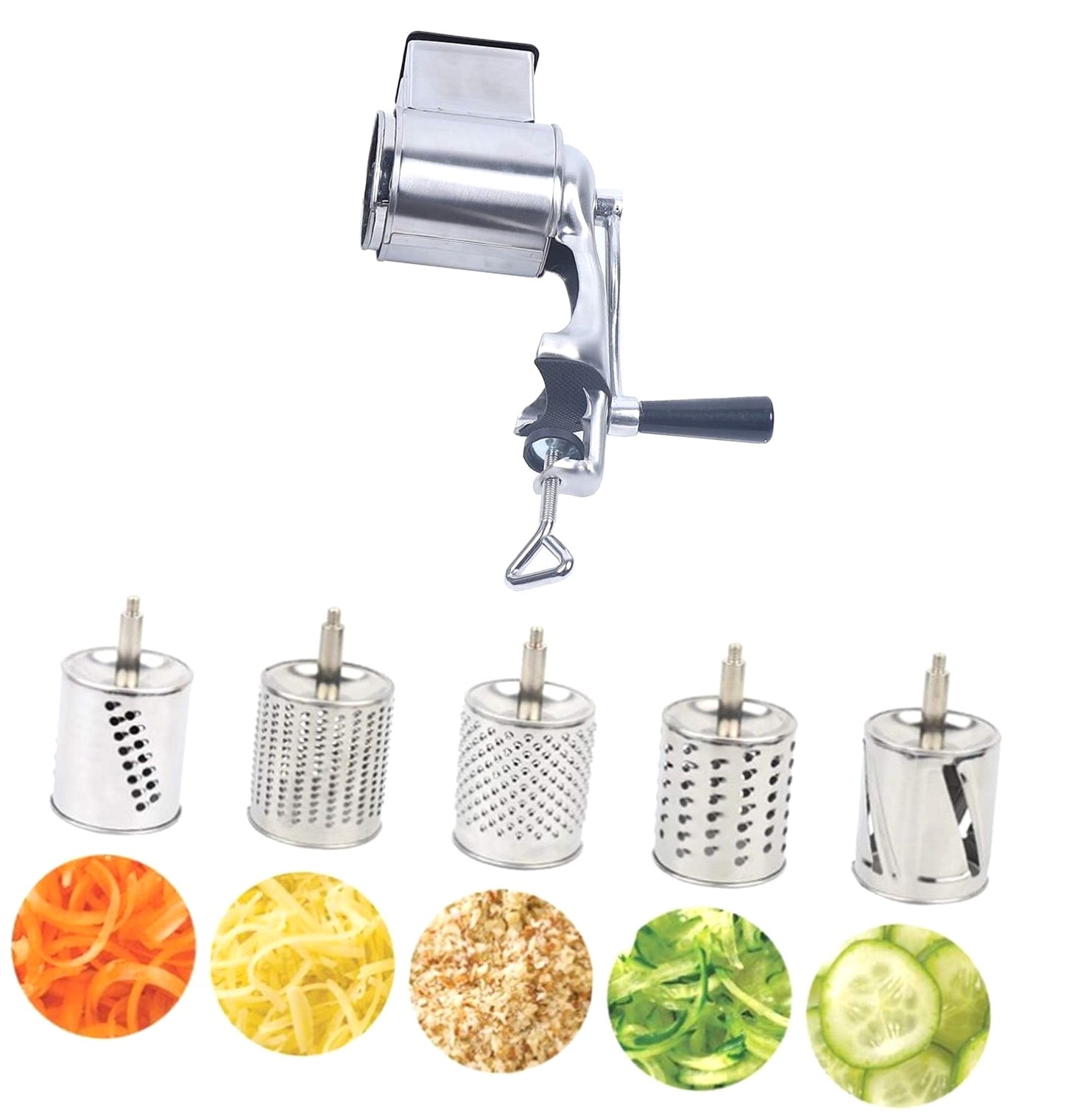 Coolnut Grater Shredder with Handle, 5-in-1 Vegetable and Fruit Cutter ...