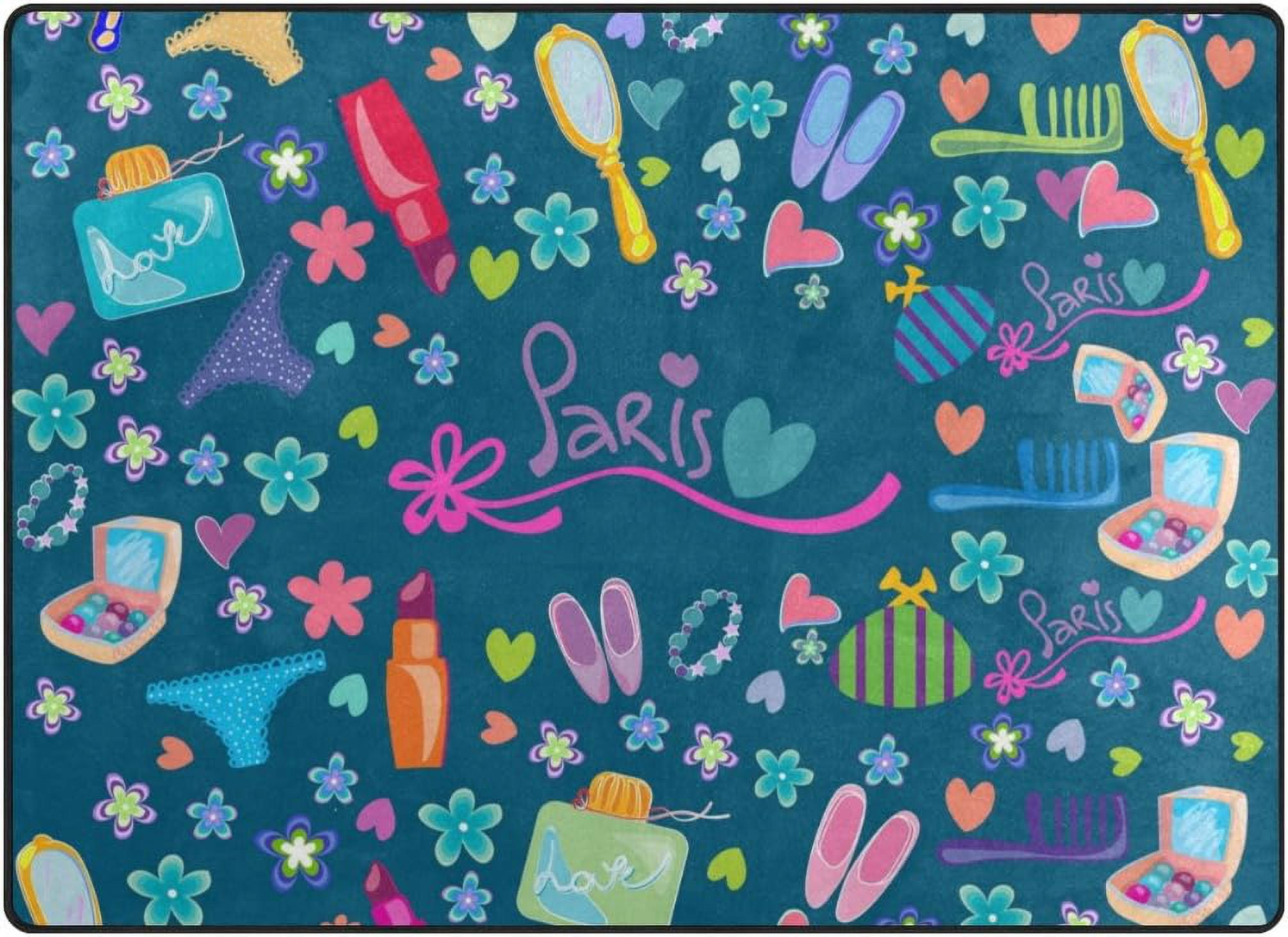 Coolnut Green Background Paris Symbols 80 x 58 inches Lightweight Soft ...