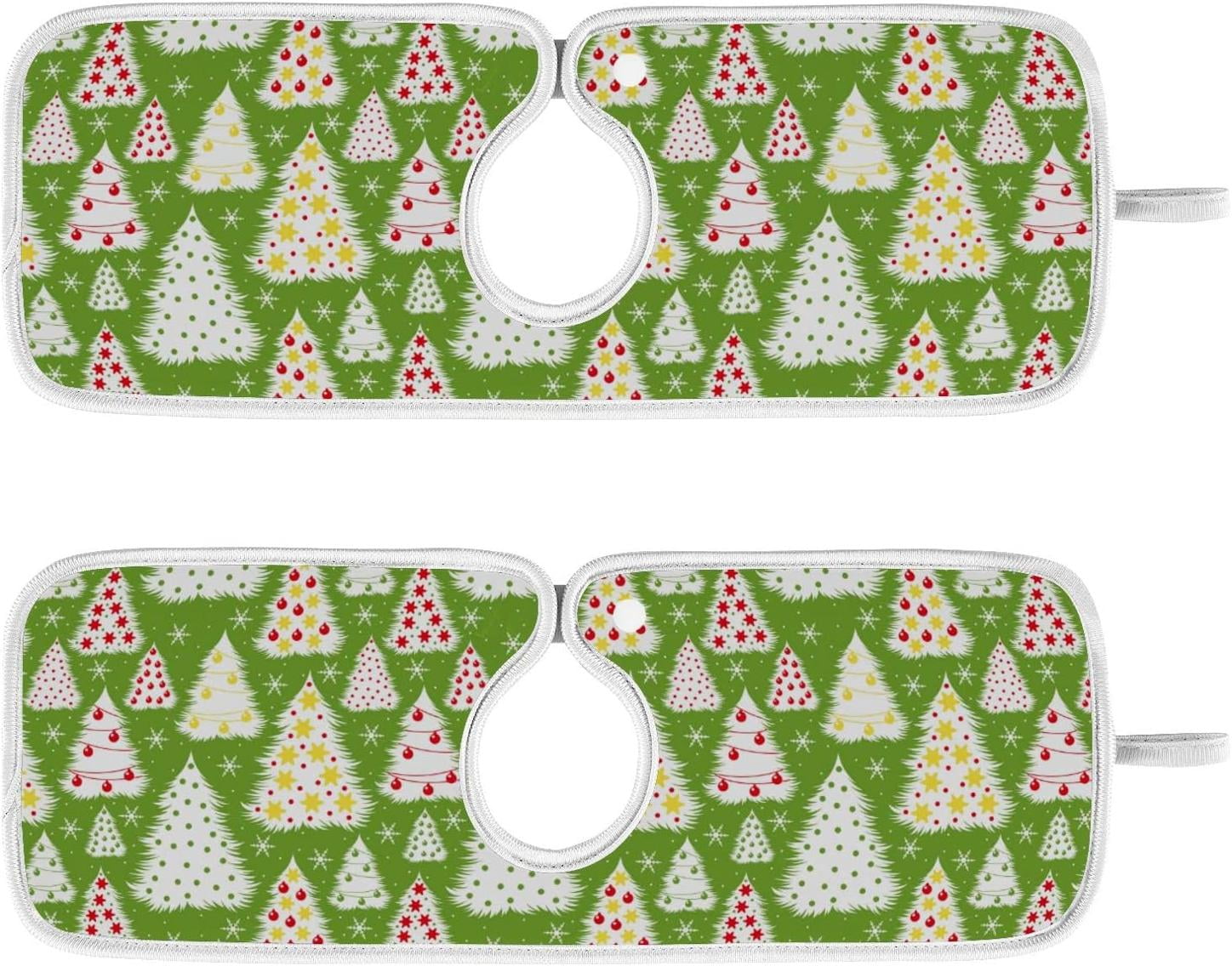 Coolnut Green Christmas Trees Sink Splash Guard for Faucet 2 Packs ...