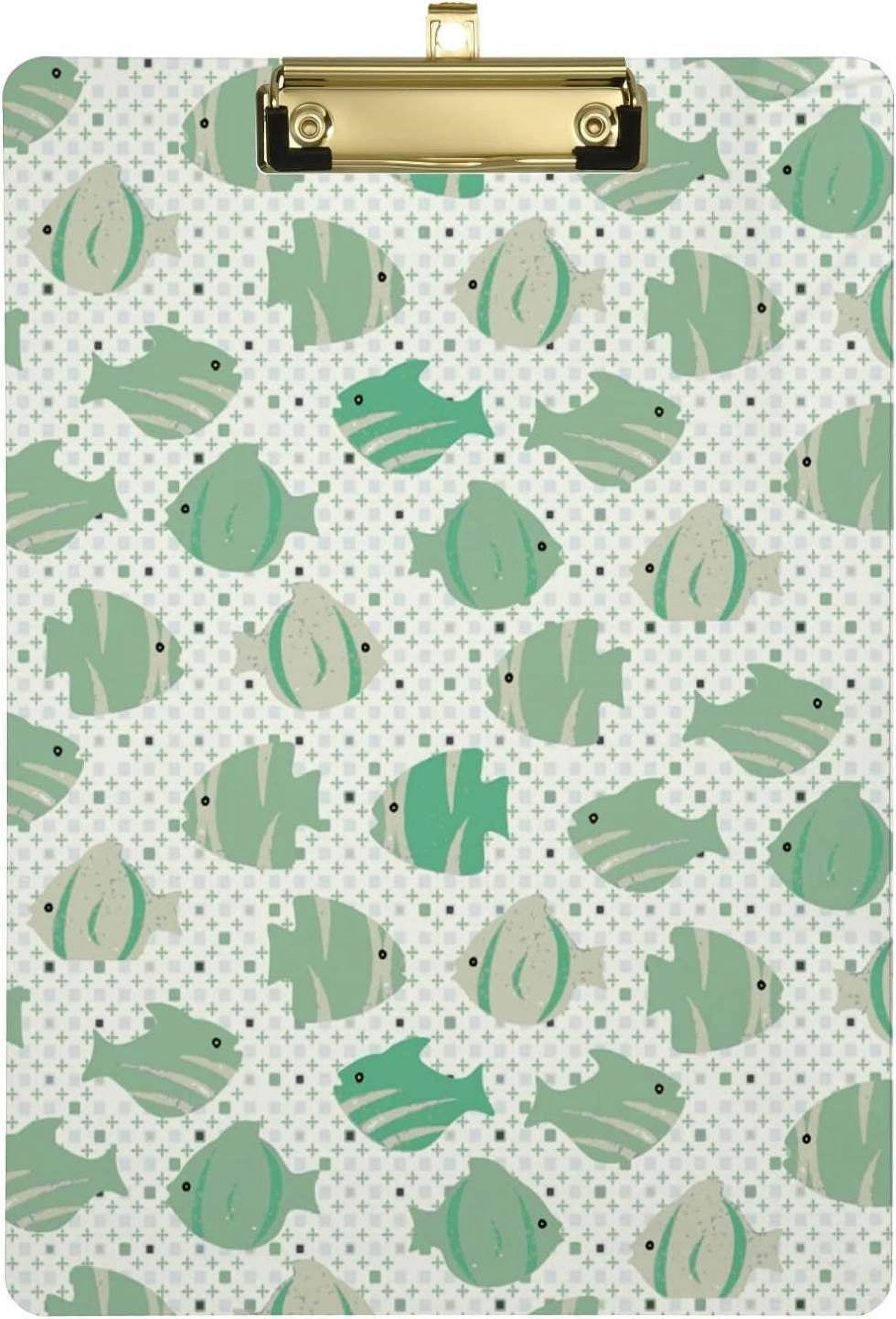 Coolnut Green Fish Lattice 12.5"x9" Clipboard, Acrylic Fashion Letter ...