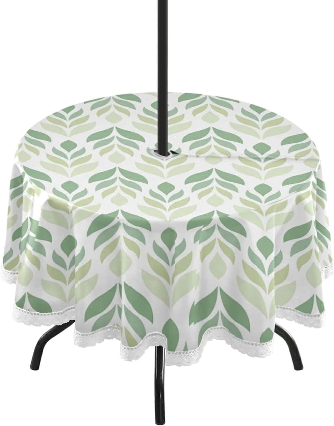 Coolnut Green Floral Art Nouveau Pattern Round Tablecloth 60In ...