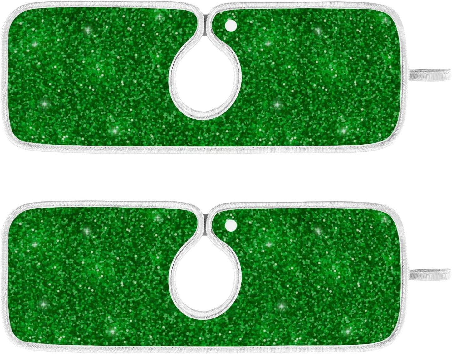 Coolnut Green Glitter 2PCS Faucet Absorbent Mat Kitchen Faucet Sink ...