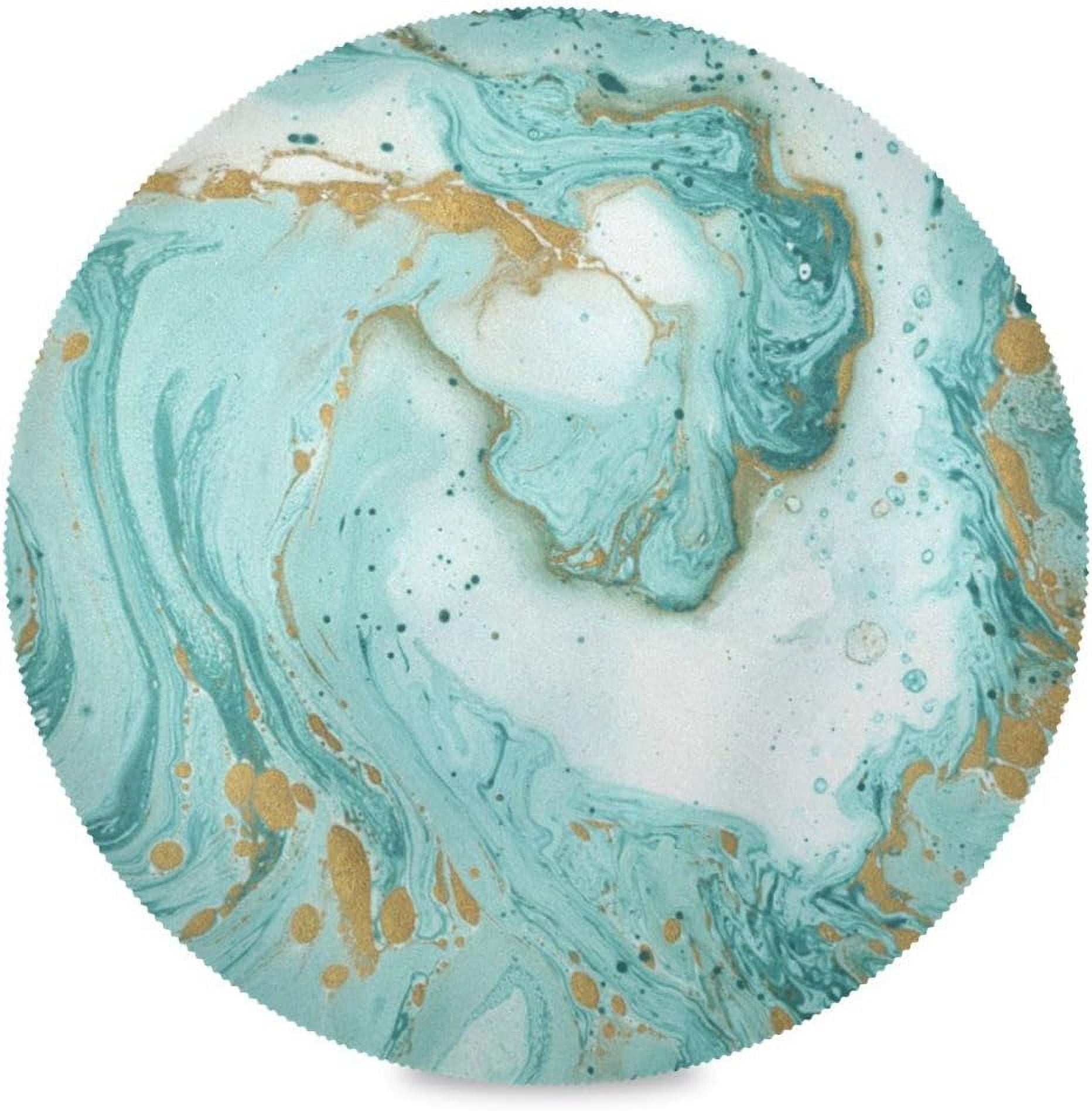 Coolnut Green Marble Texture Round Placemats Set of 1, Non-Slip Heat ...