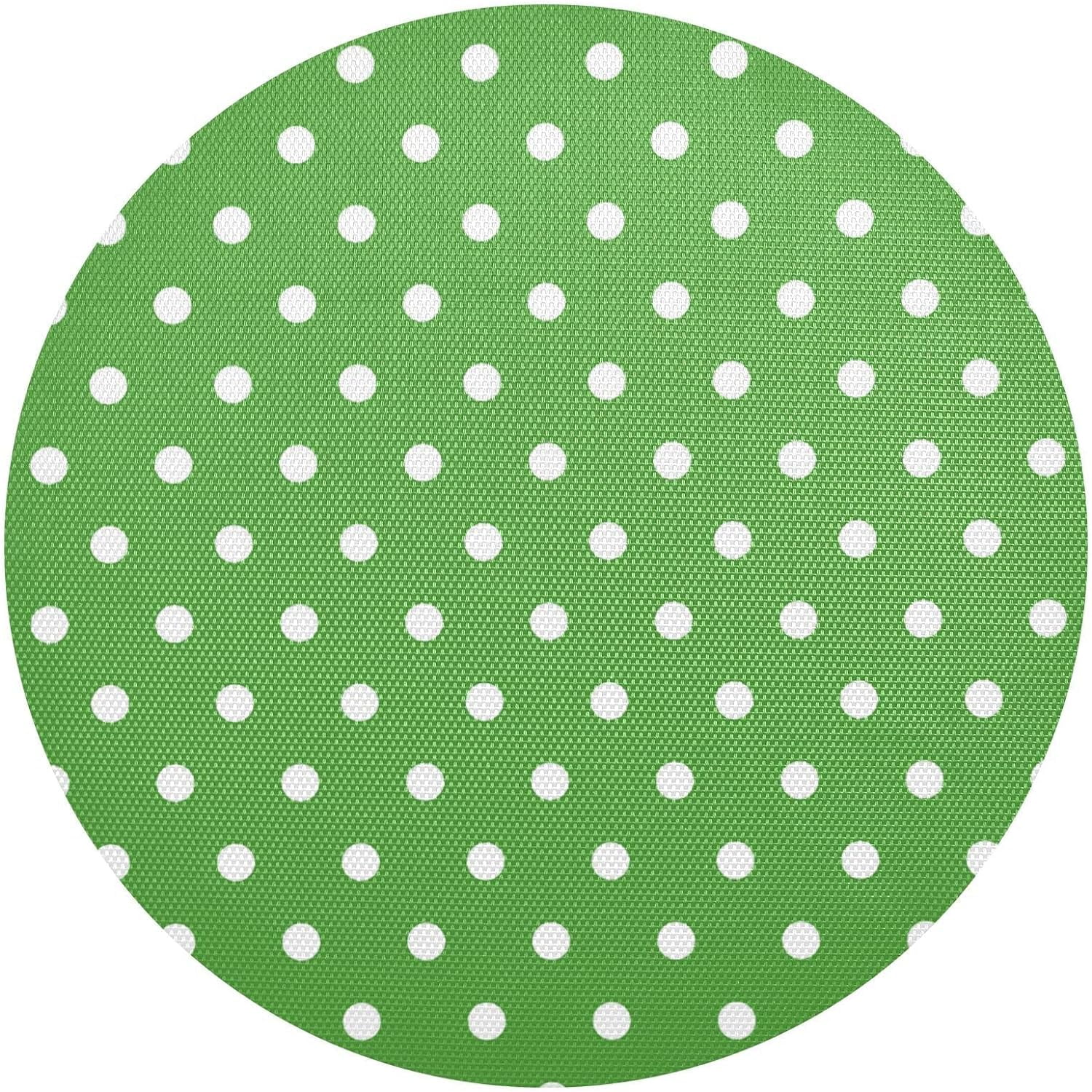 Coolnut Green Polka Dot Round Placemat Set of 6, Non-Slip Heat ...