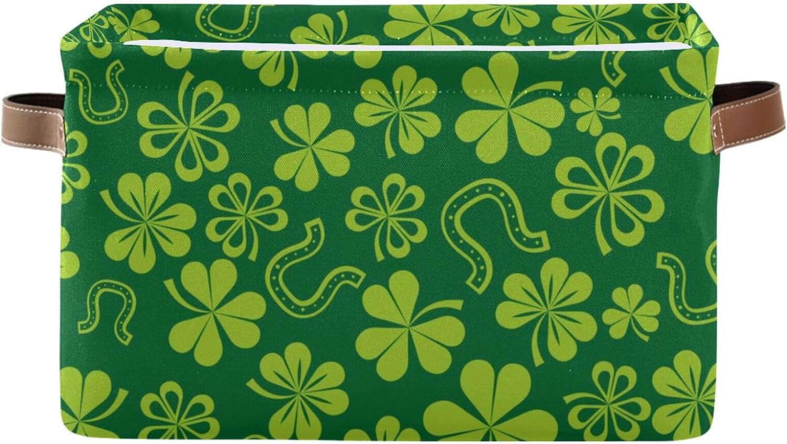 Coolnut Green Shamrock Storage Bins Foldable Canvas Fabric Storage ...