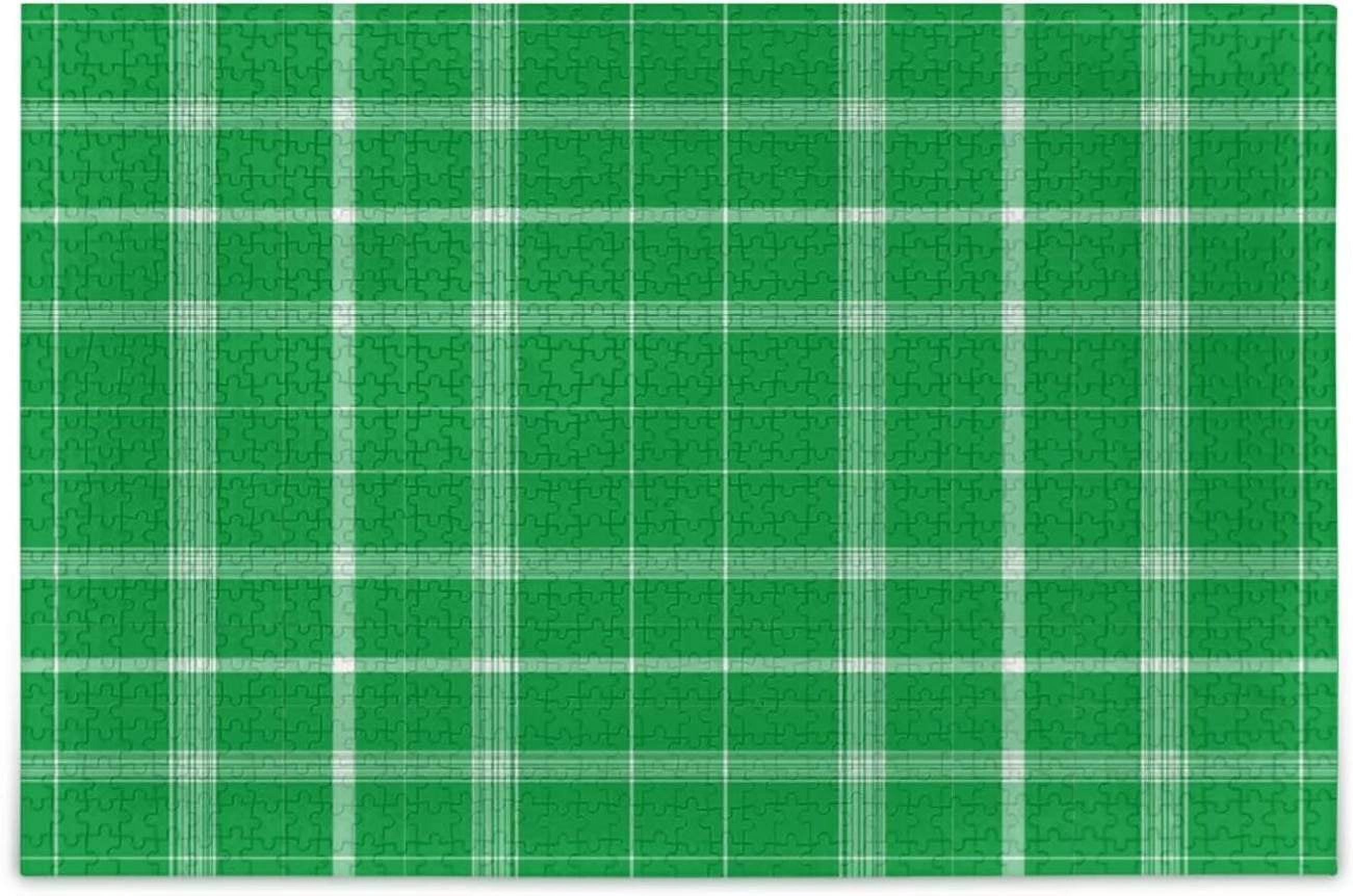 Coolnut Green & White Plaid Jigsaw Puzzles for Adults 500 Pieces, 20.5 ...