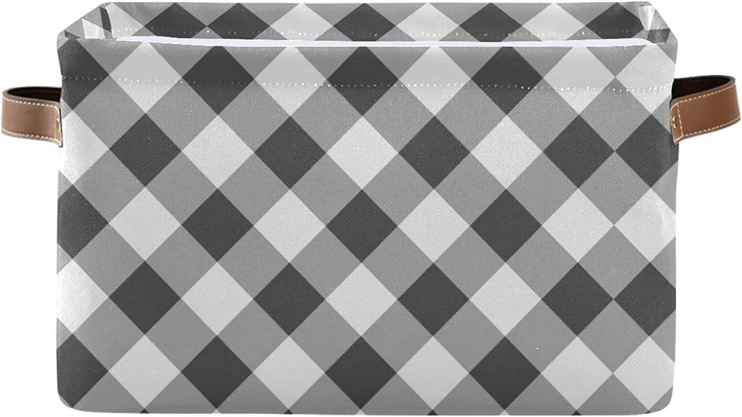 Coolnut Grey Buffalo Plaid Storage Basket Storage Bin Organizer Basket ...
