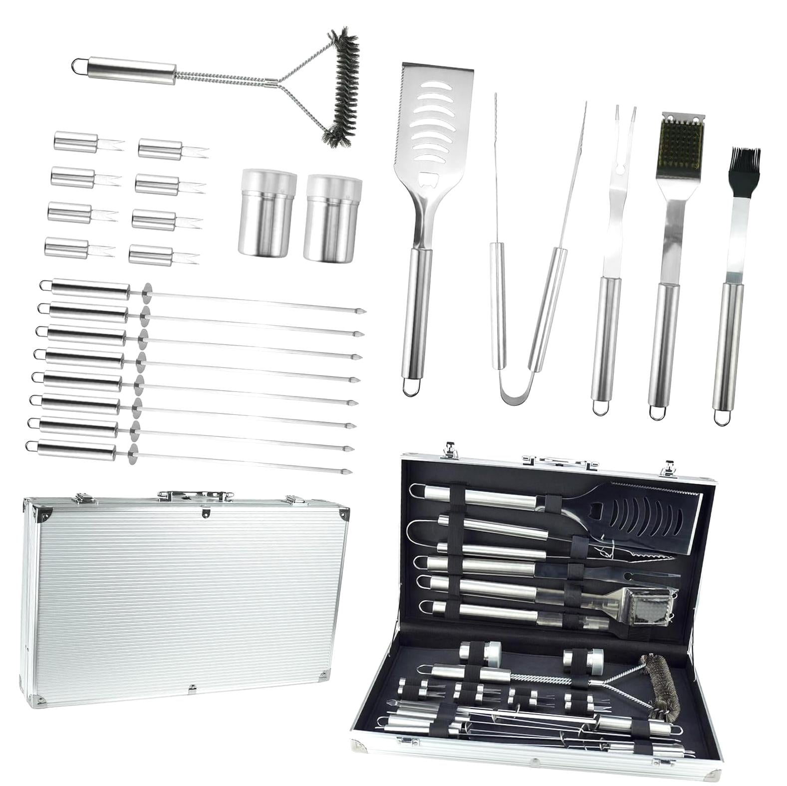 Coolnut Grilling , BBQ Tool Set with Aluminum Carrying Case, 24-Piece ...