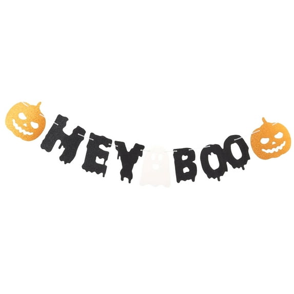 Coolnut HEY BOO Banner Decorations for Indoor Use, Pumpkin Hanging ...