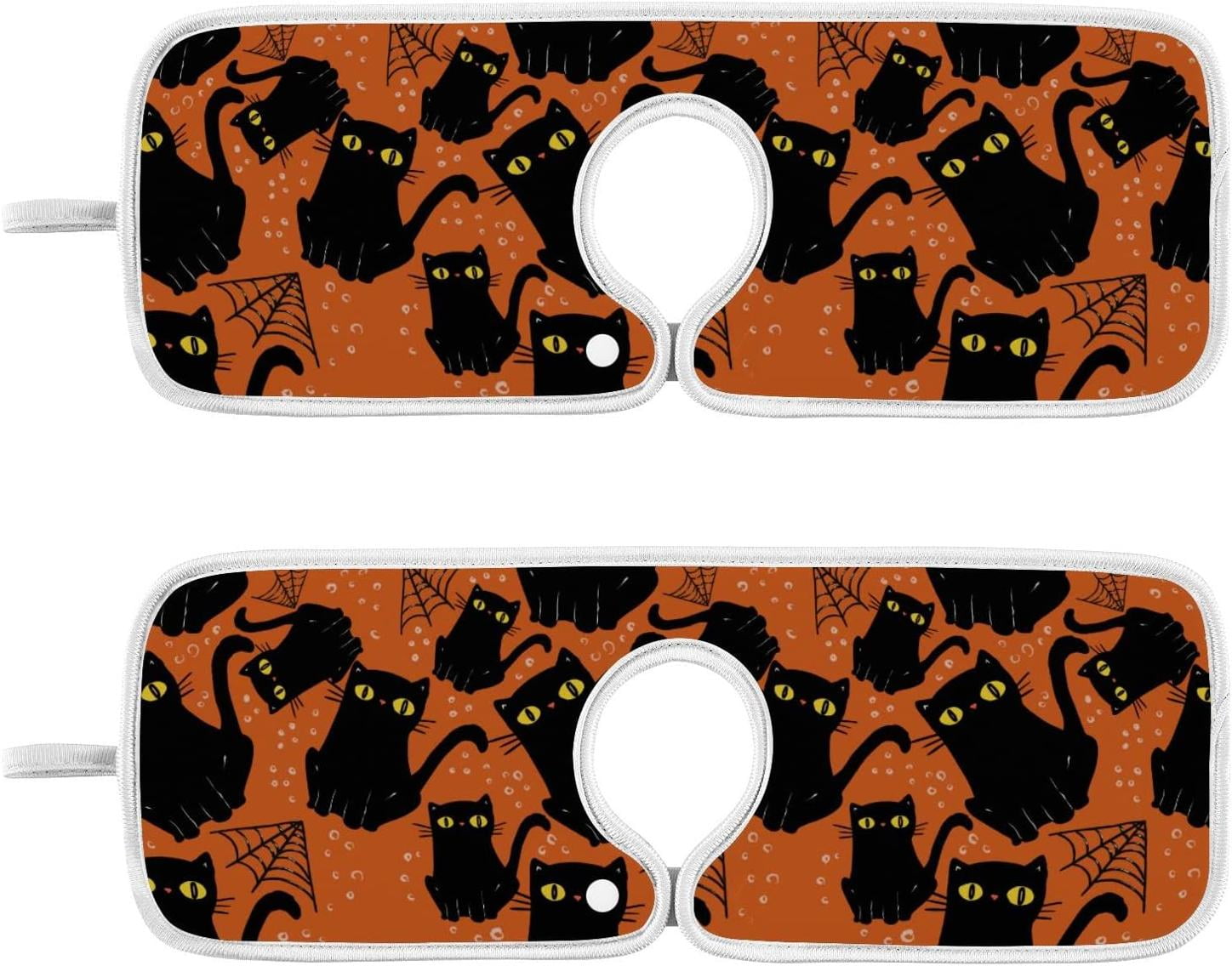 Coolnut Halloween Black Cat Sink Splash Guard for Faucet 2 Packs Faucet ...