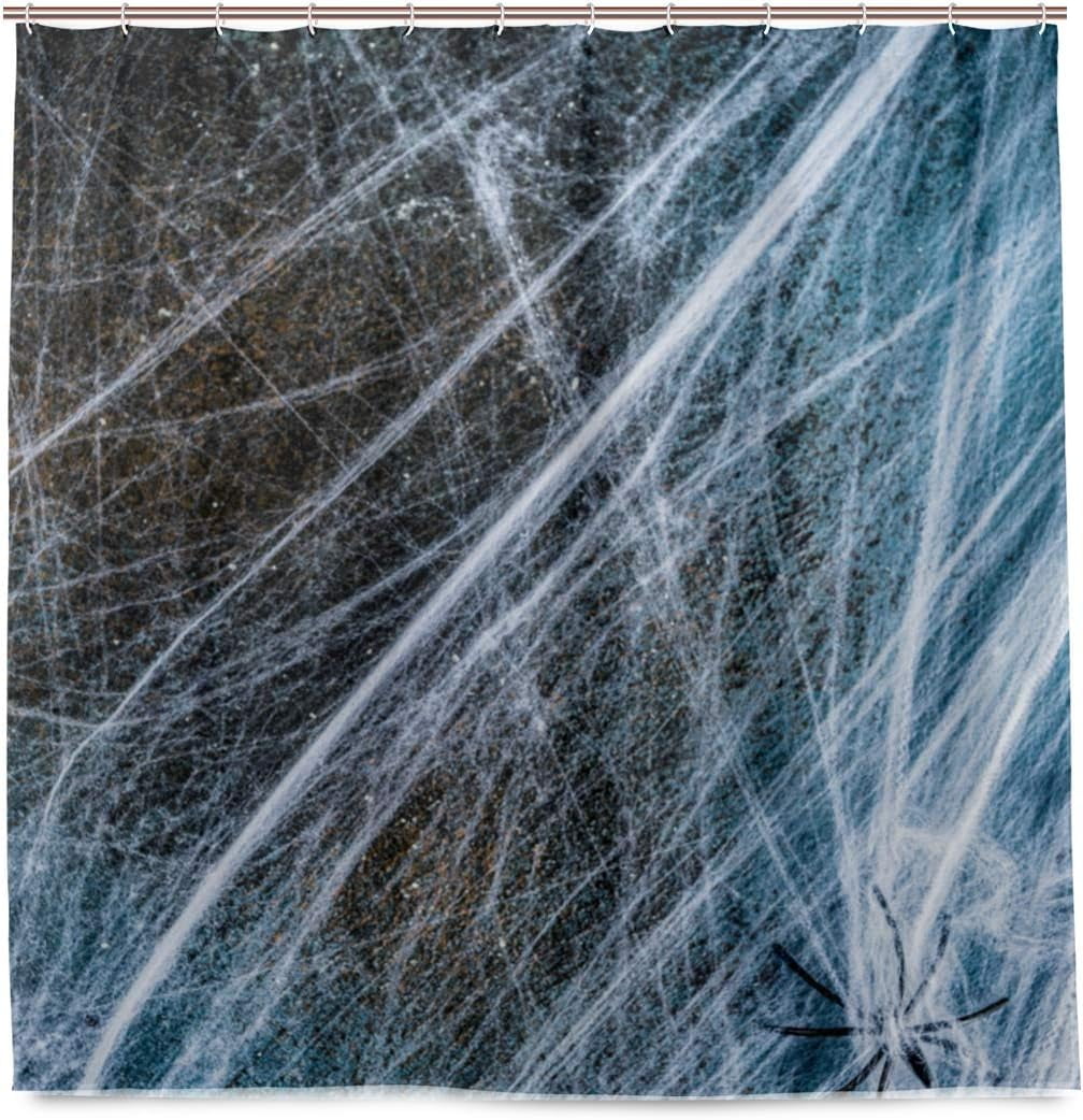 Coolnut Halloween Cobwebs Bath Shower Curtain Liners 72"x72", 100% ...