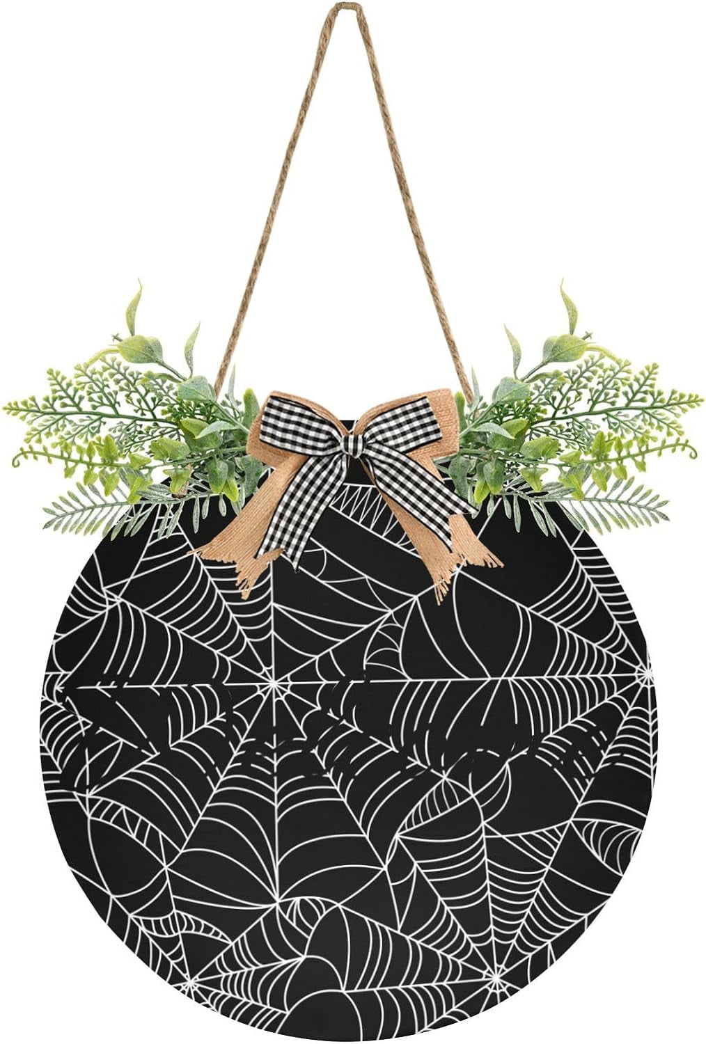 Coolnut Halloween Cobwebs Welcome Sign Front Door Round Wall Door Sign ...