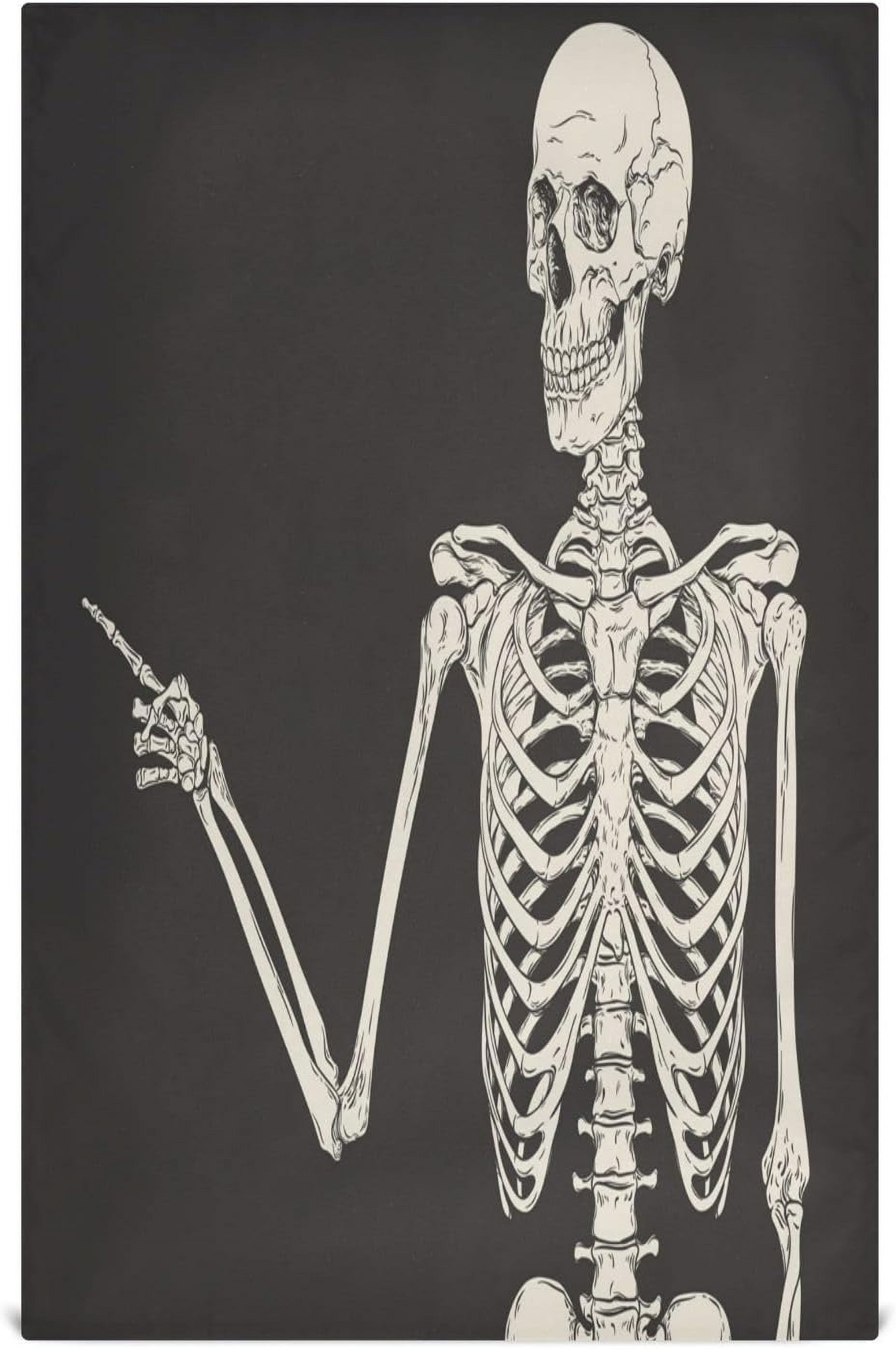 Coolnut Halloween Funny Skeleton Finger Pointing Somewhere Kitchen Dish ...
