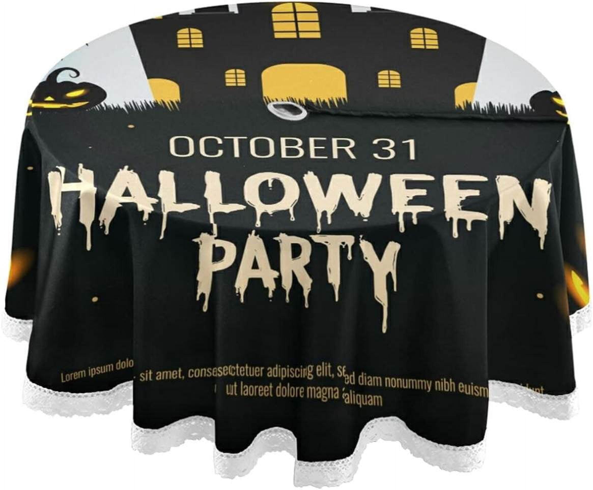 Coolnut Halloween Ghost Castle and Pumpkins Round Tablecloth 60 ...