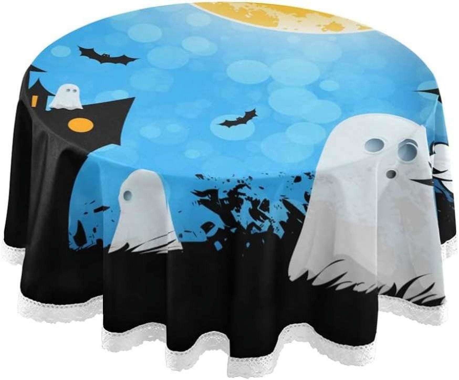 Coolnut Halloween Ghost Round Tablecloth 60", Waterproof Stain and ...