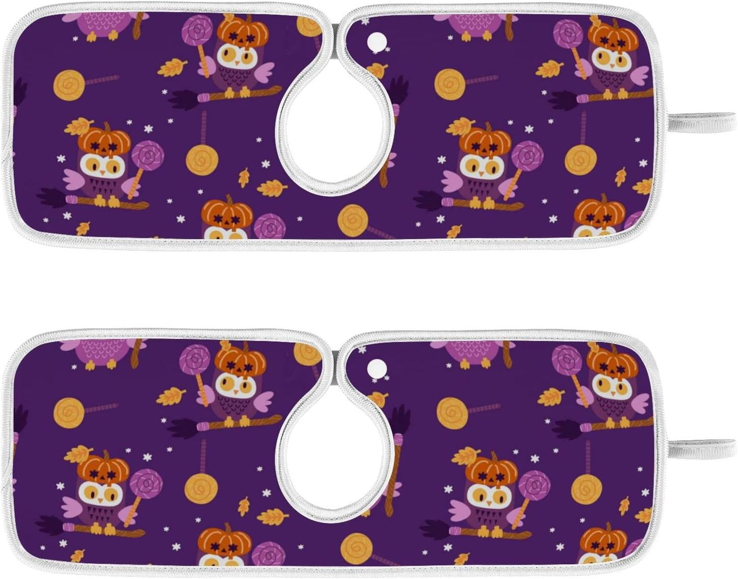 Coolnut Halloween Owls Cartoon Sink Splash Guard for Faucet 2 Packs ...