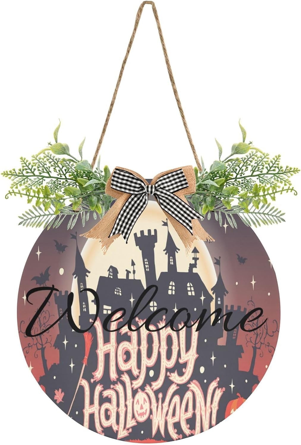 Coolnut Halloween Poster6 Welcome Sign Front Door Round Wall Door Sign ...