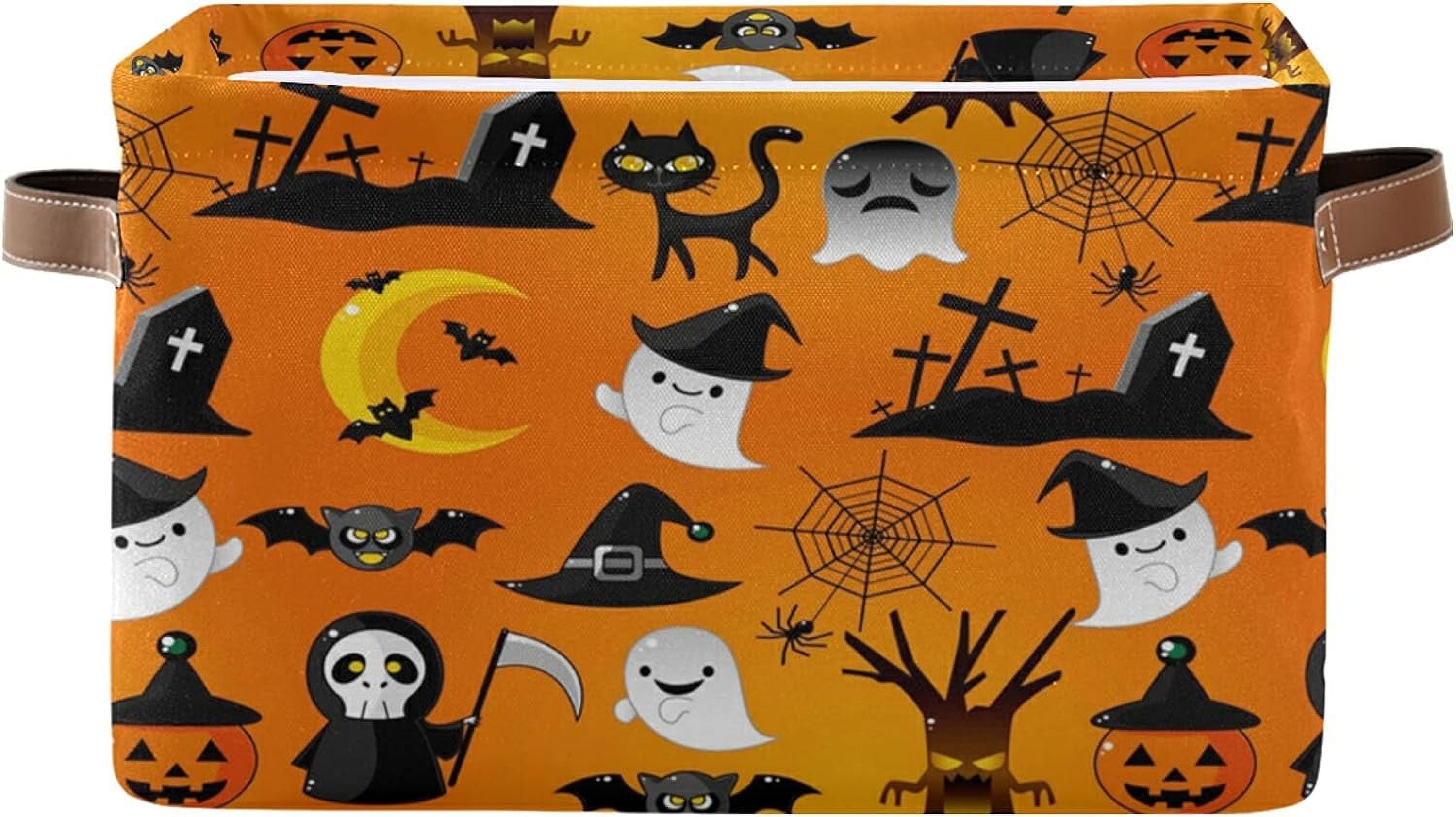 Coolnut Halloween Pumpkin Cat Storage Bin For Toy Storage Basket Dirty ...