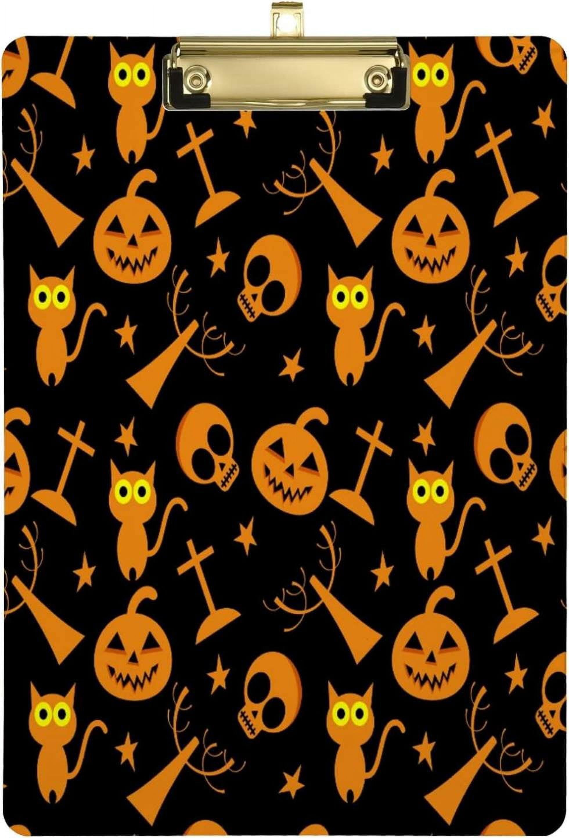 Coolnut Halloween Pumpkin and Skull 12.5"x9" Clipboard, Acrylic Fashion ...