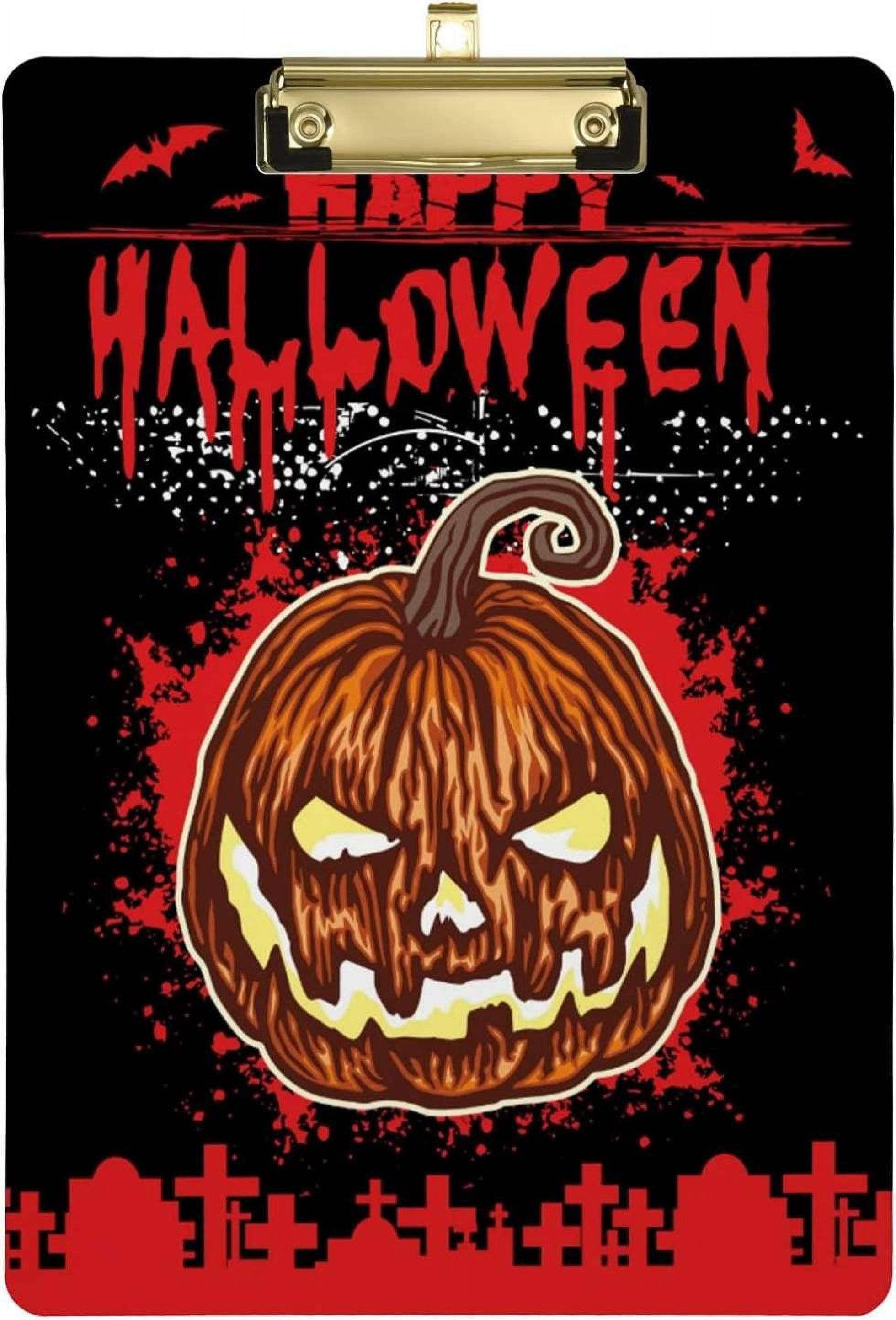 Coolnut Halloween Scary Pumpkin 12.5"x9" Clipboard, Acrylic Fashion ...