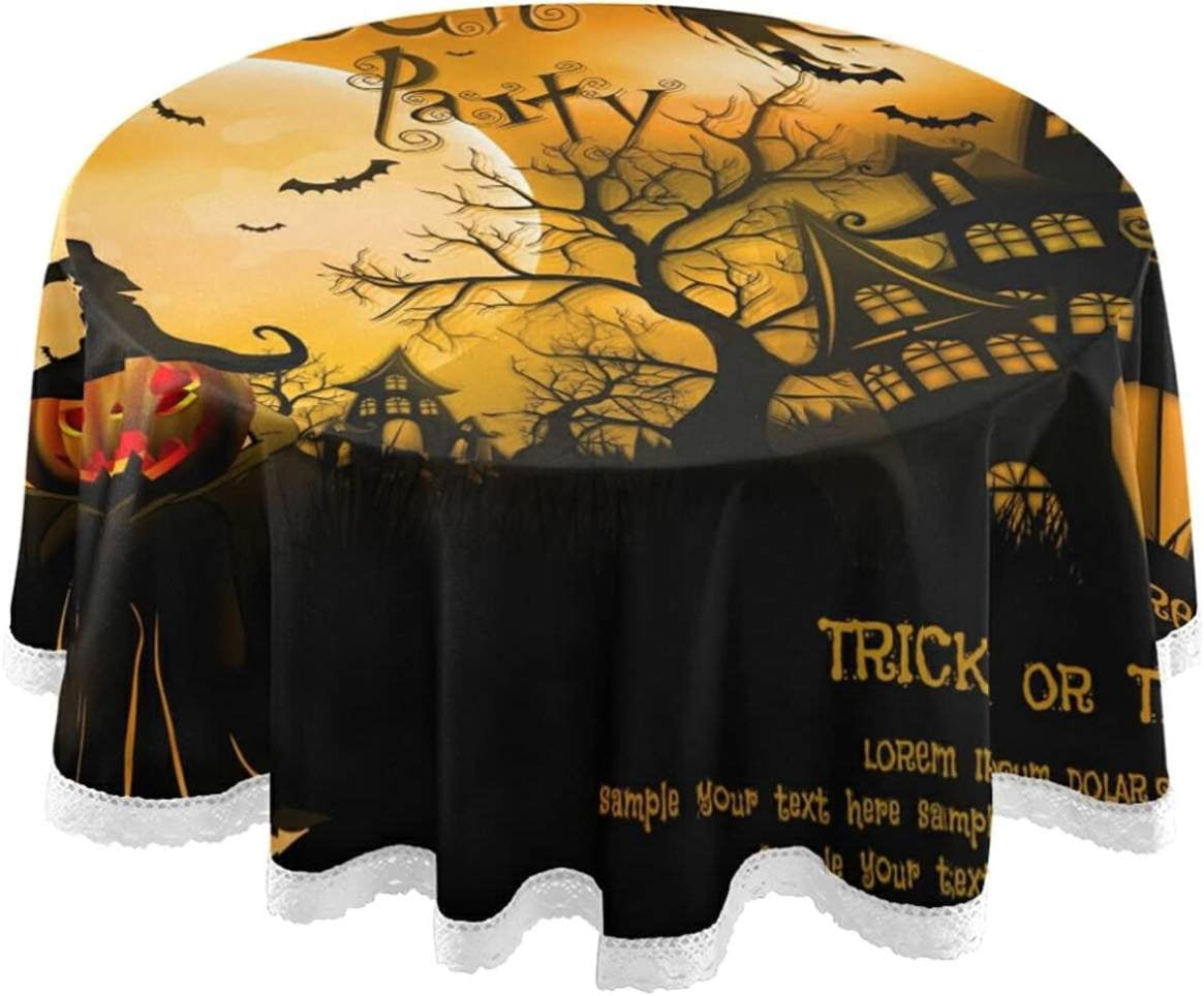 Coolnut Halloween Tablecloth 60", Scary Halloween Night Party Lace ...