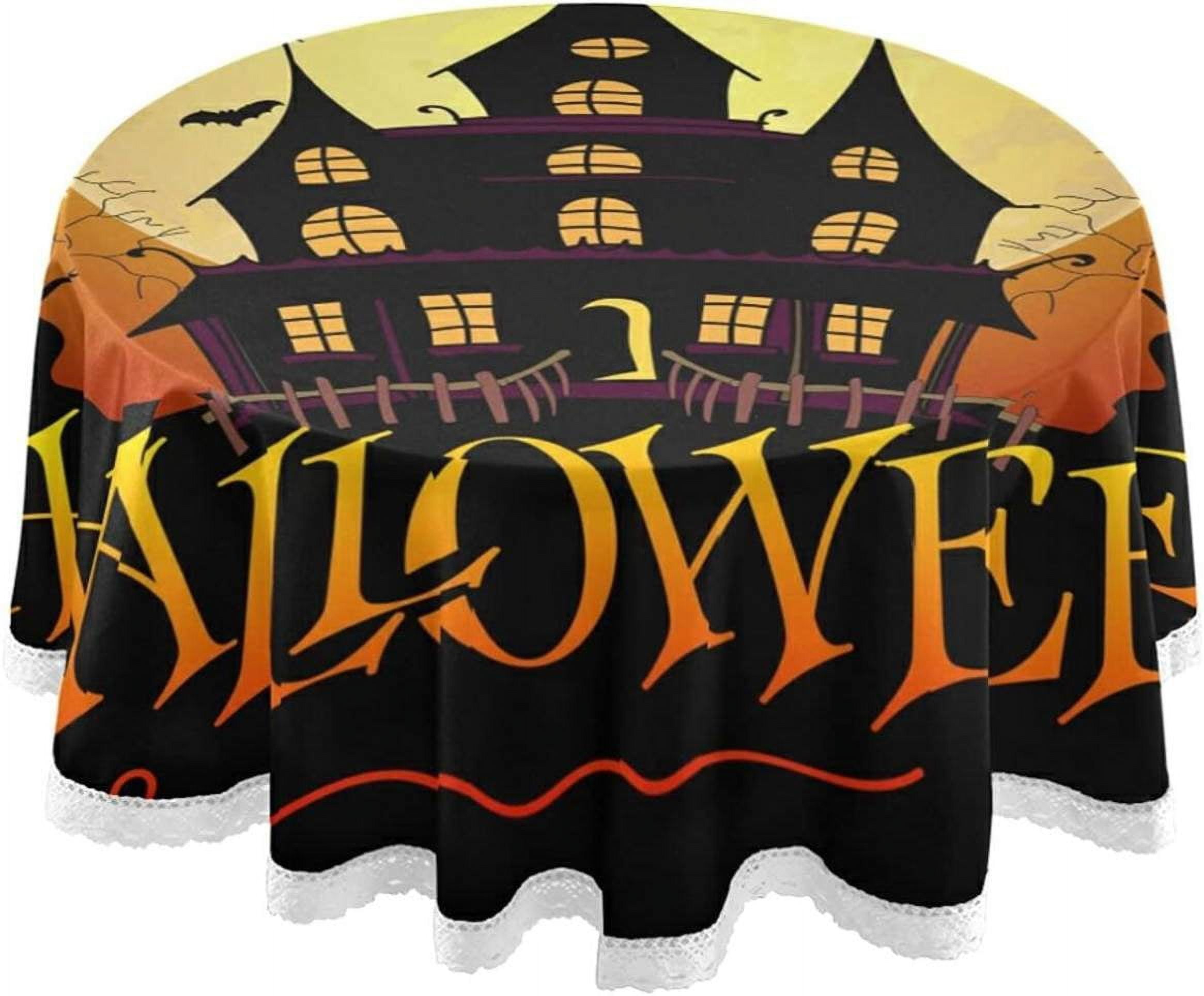 Coolnut Halloween Tablecloth 60 in,Halloween Haunted House Party Lace ...