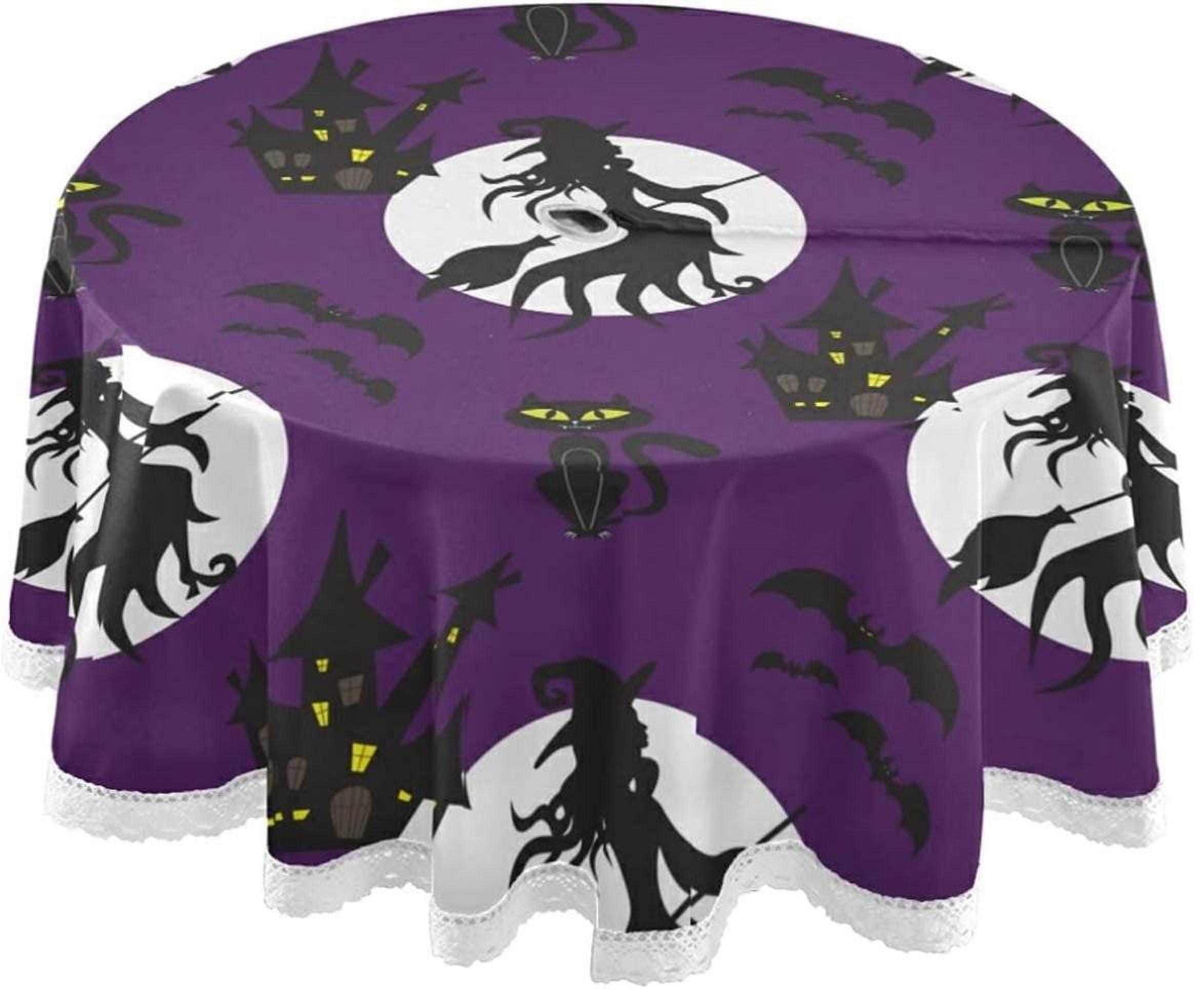 Coolnut Halloween Witch Round Tablecloth 60", Waterproof Table Cloths ...