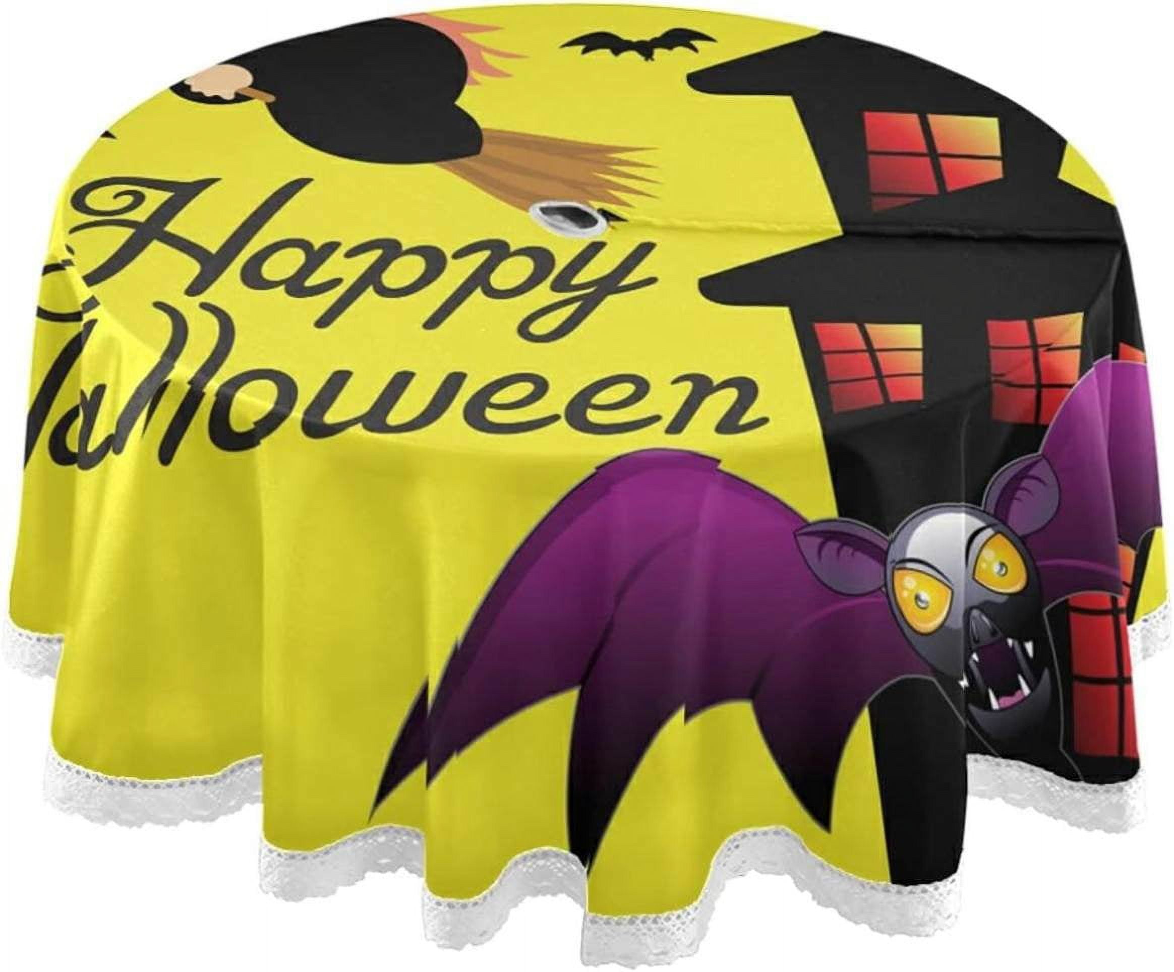 Coolnut Halloween Witch Round Tablecloth 60", Waterproof Table Cloths ...