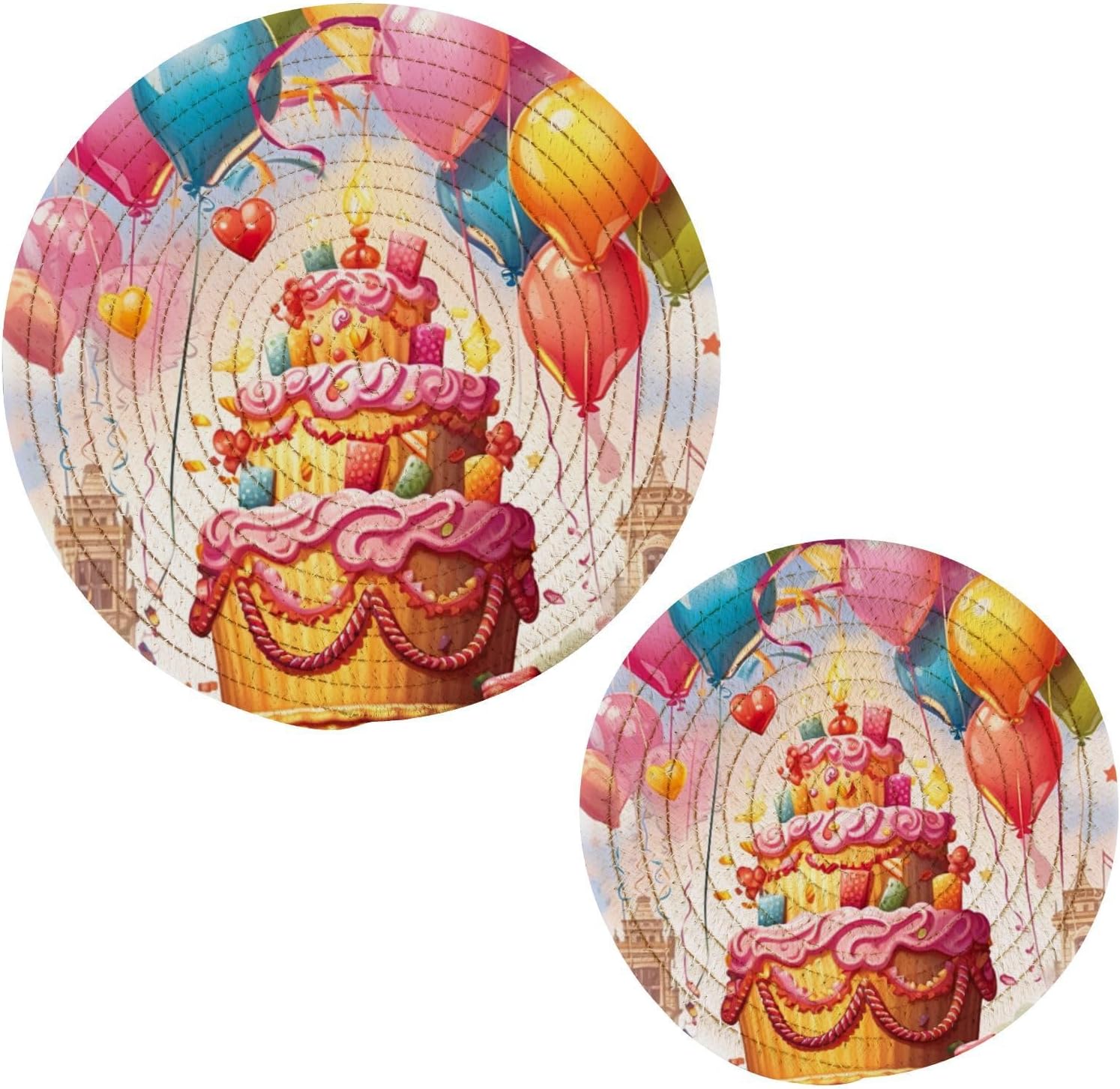 Coolnut Happy Birthday Trivets Pot Holders Set of 2 Potholders for ...