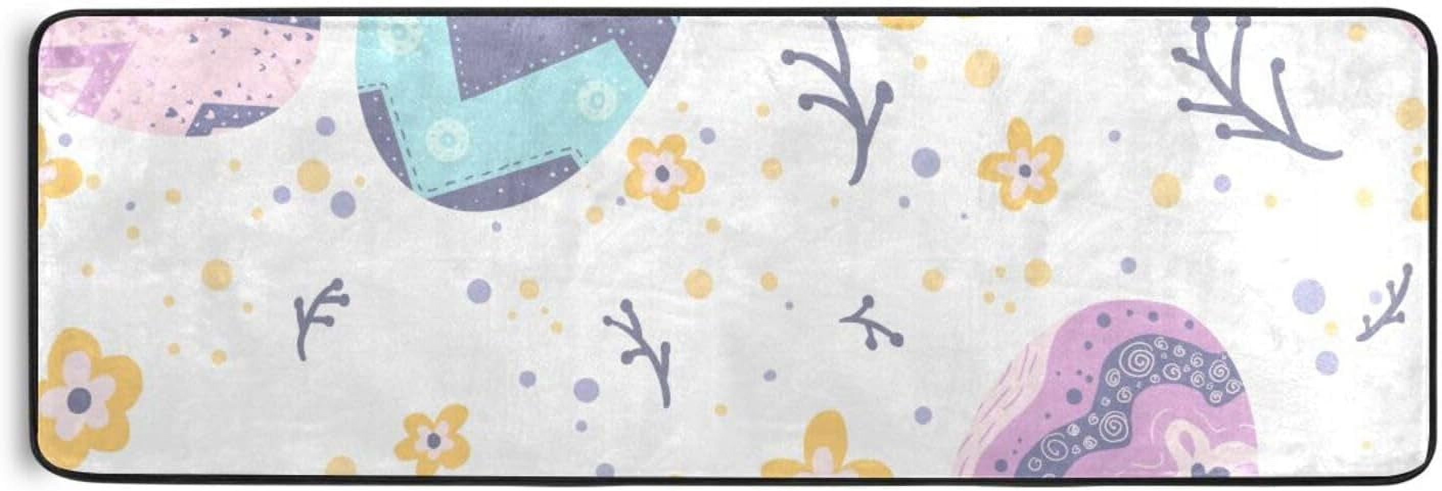 Coolnut Happy Easter Pattern Area Rug - 2' x 6' Washable Runner Rugs ...