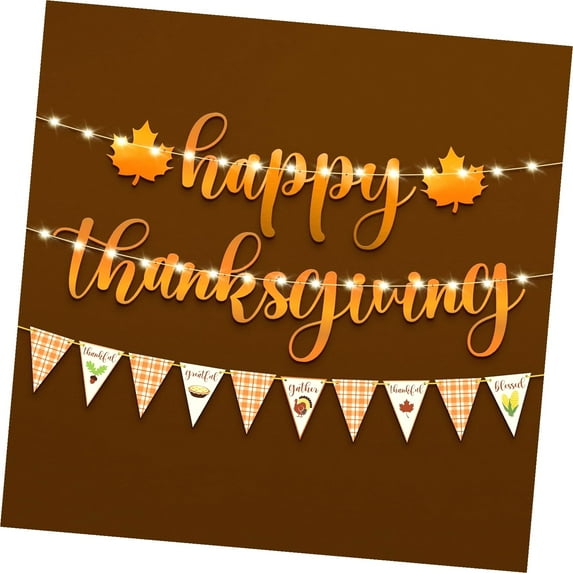 Coolnut, Happy Thanksgiving Banner with 10 Feet, No | Lighted ...