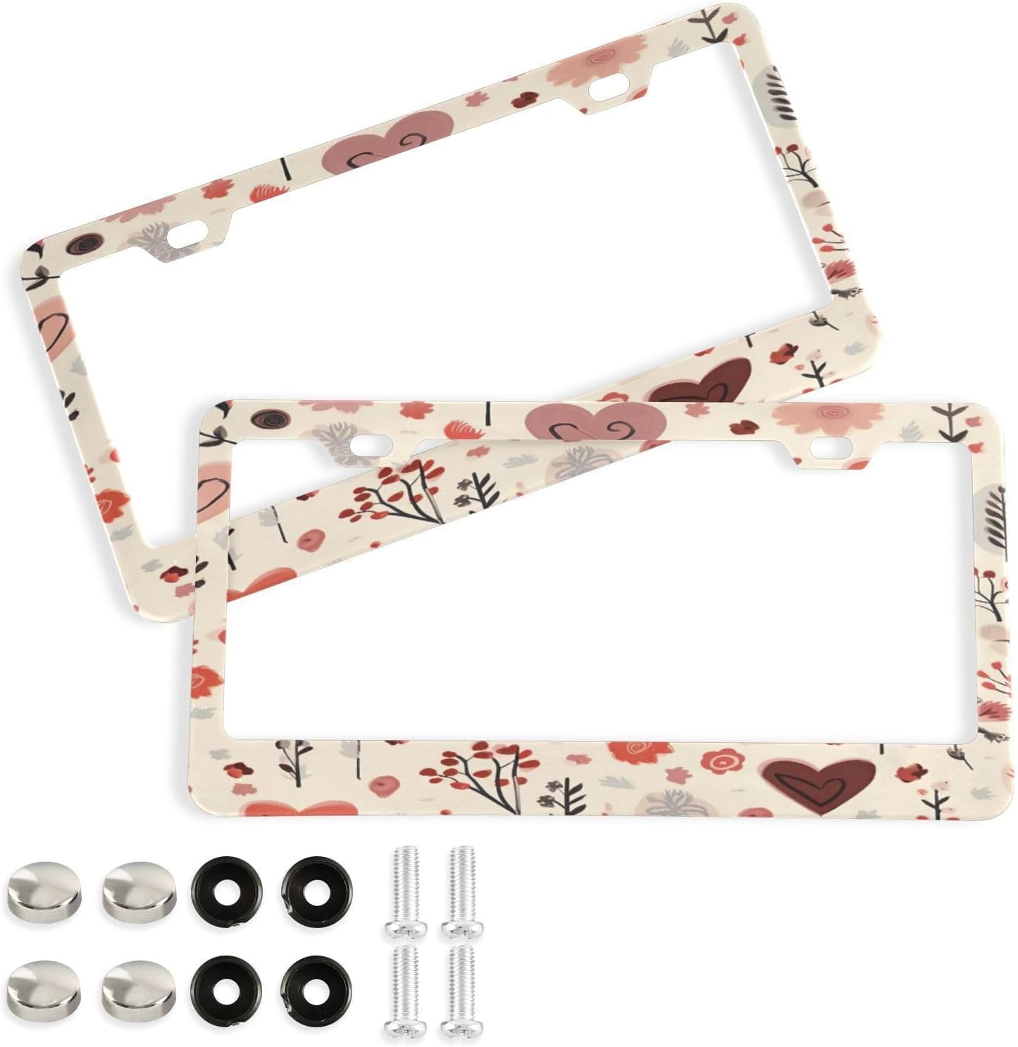 Coolnut Heart Tree License Plate Frame 2 Holes Rustproof Aluminium ...