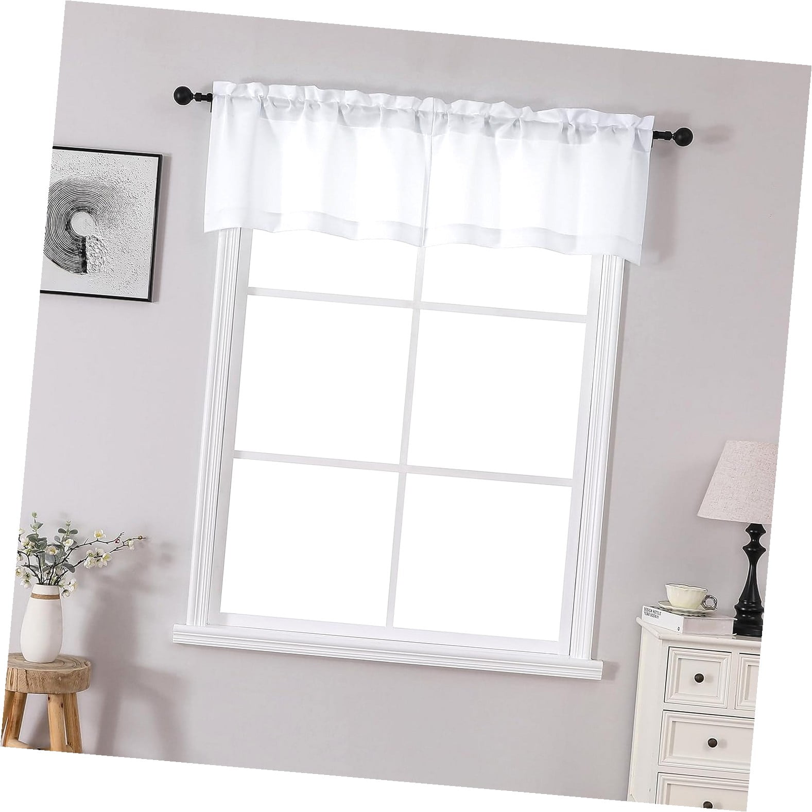 Coolnut Heidi White Valances for , Valance Curtains 14 Inch Length 30 ...
